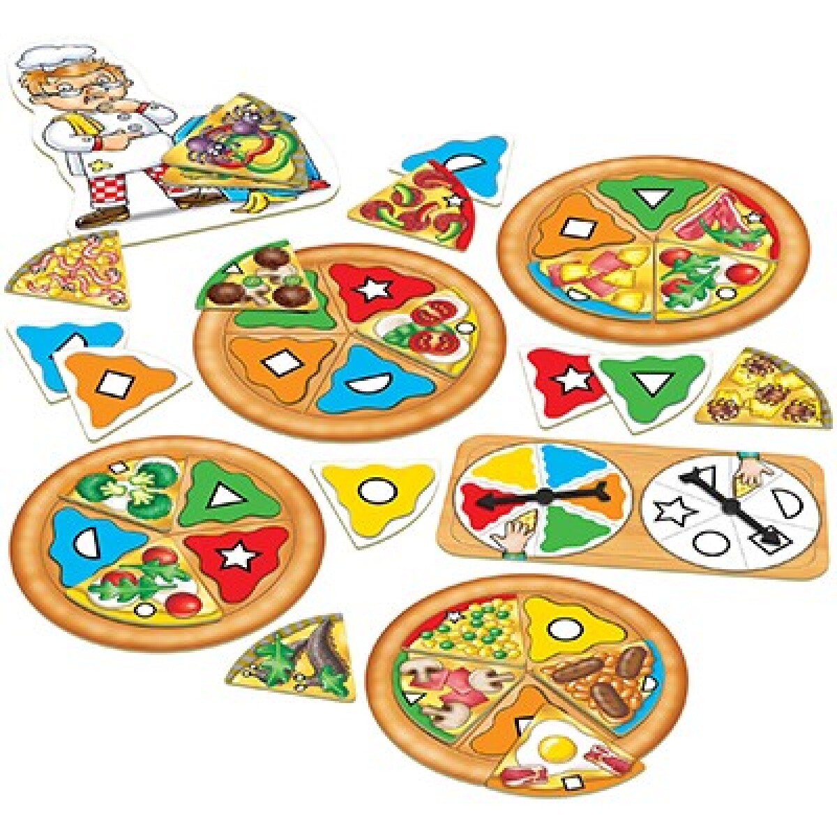 Juego combinación de colores y formas Pizza — miKangaroo