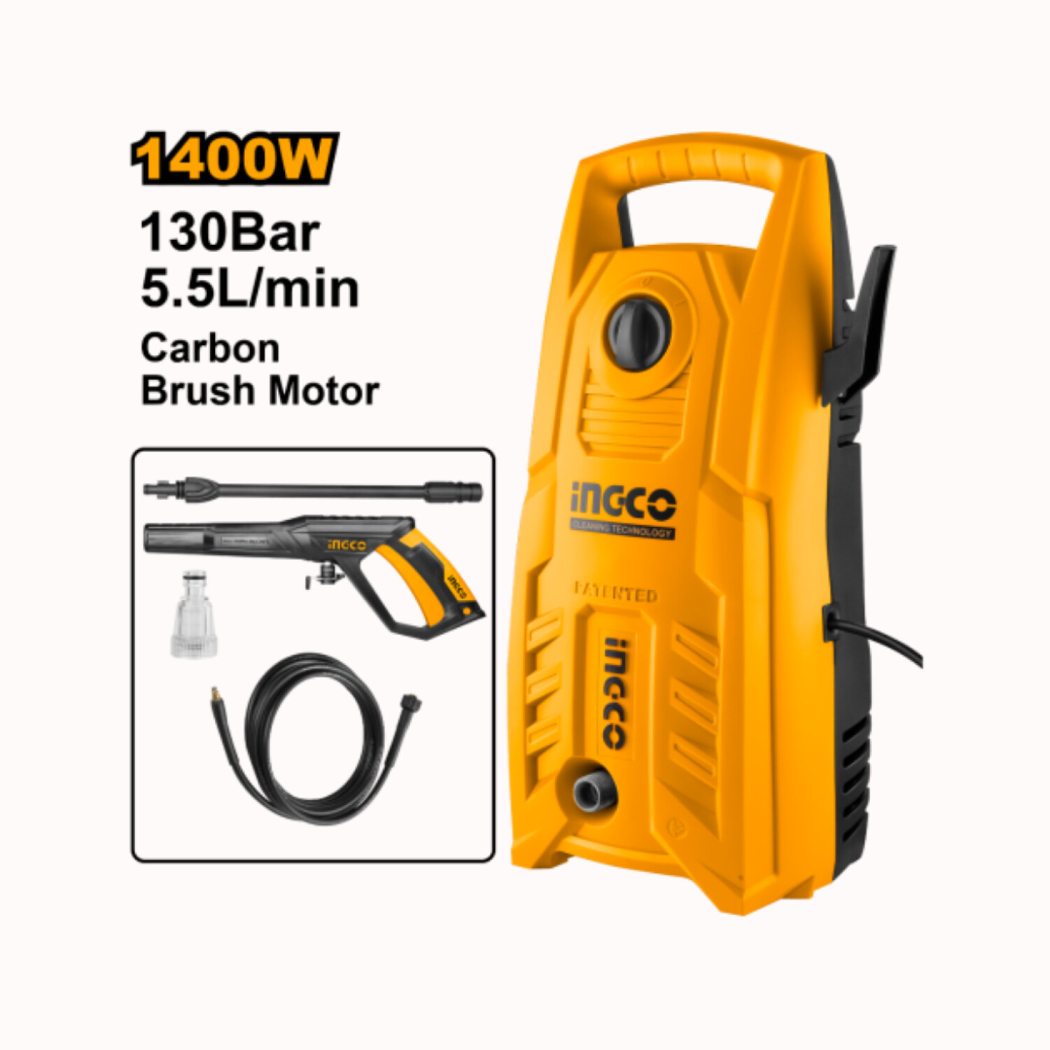 Hidrolavadora INGCO 130 BAR - 1400W — Tienda Soy Santander