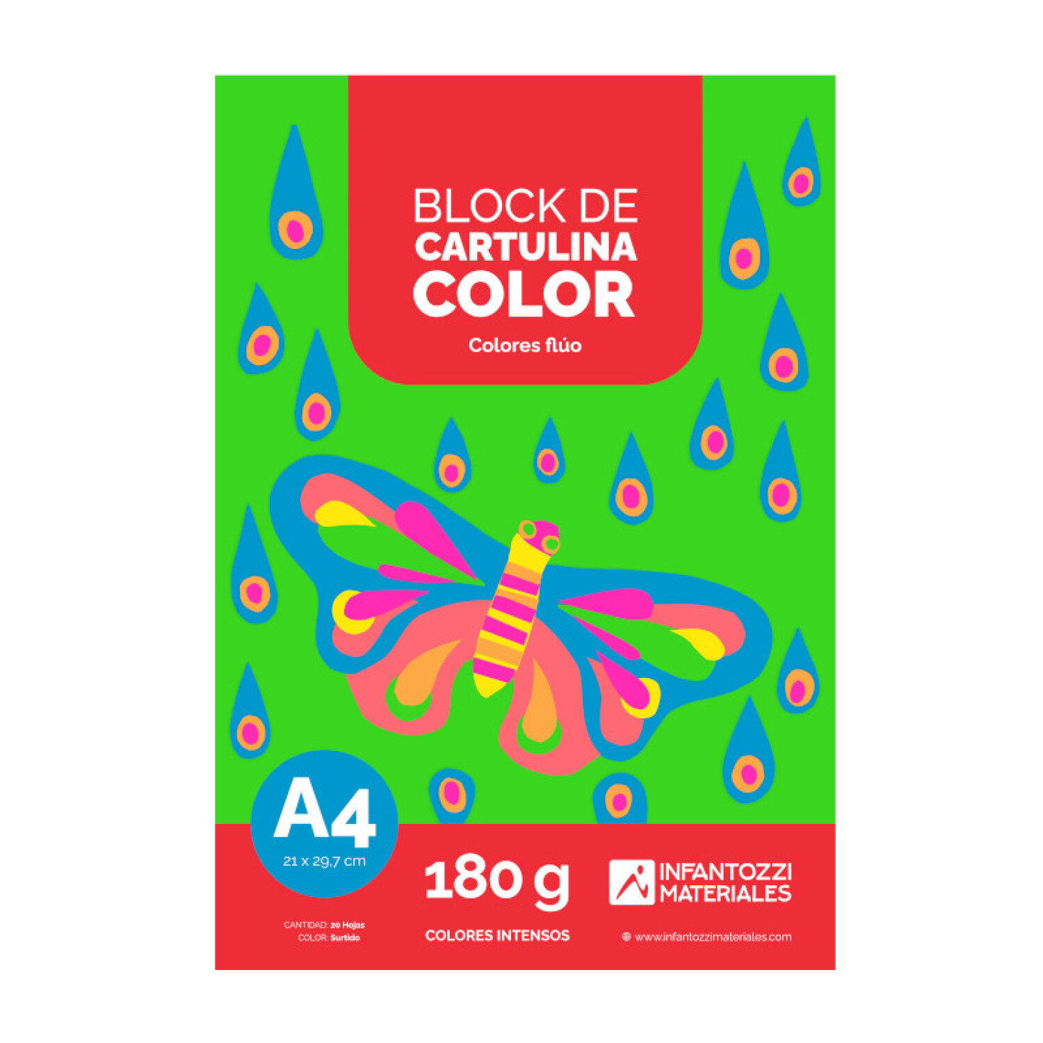 Block A4 Cartulina flúo — Infantozzi