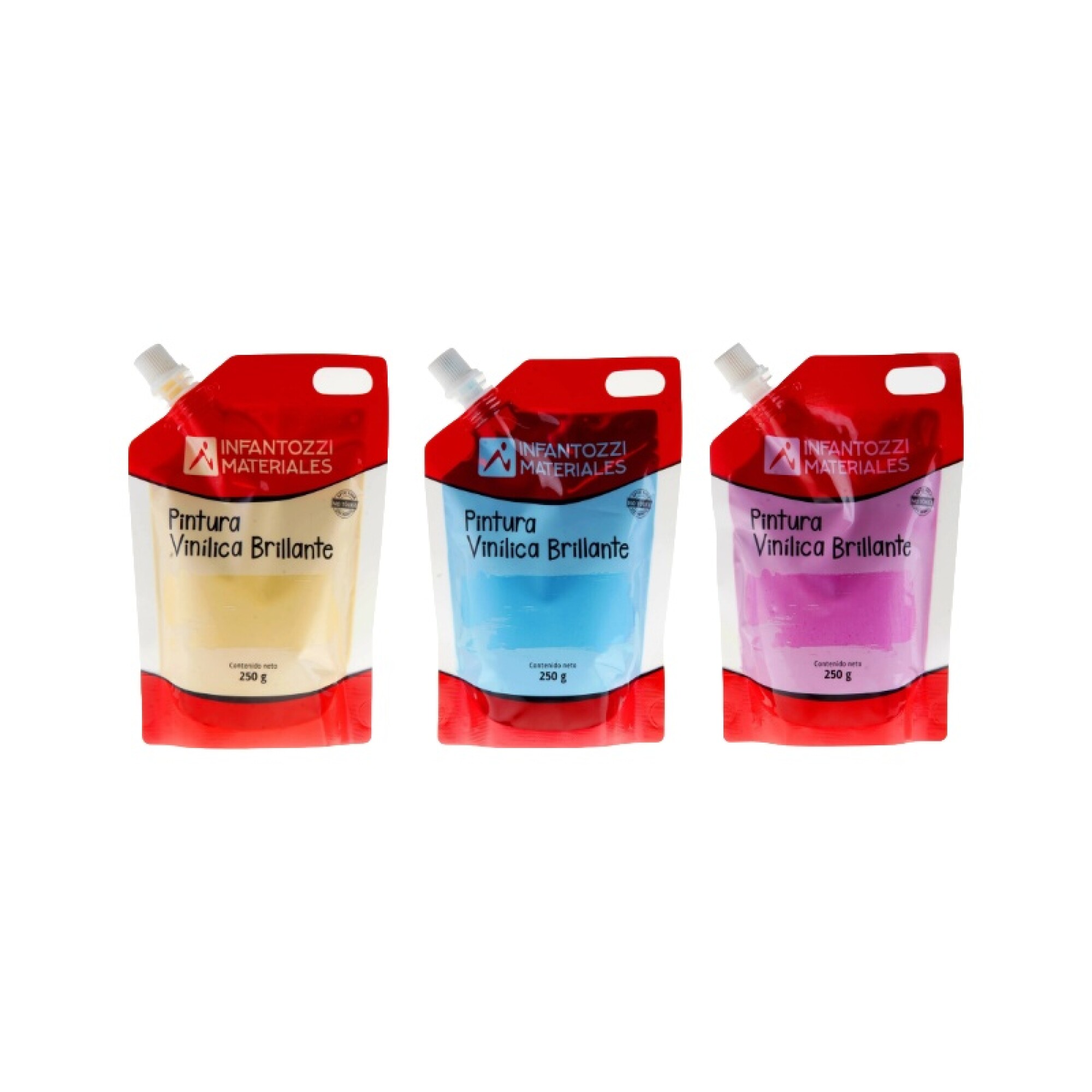 Pintura vinílica brillante metal - 250 g - Sachet — Infantozzi