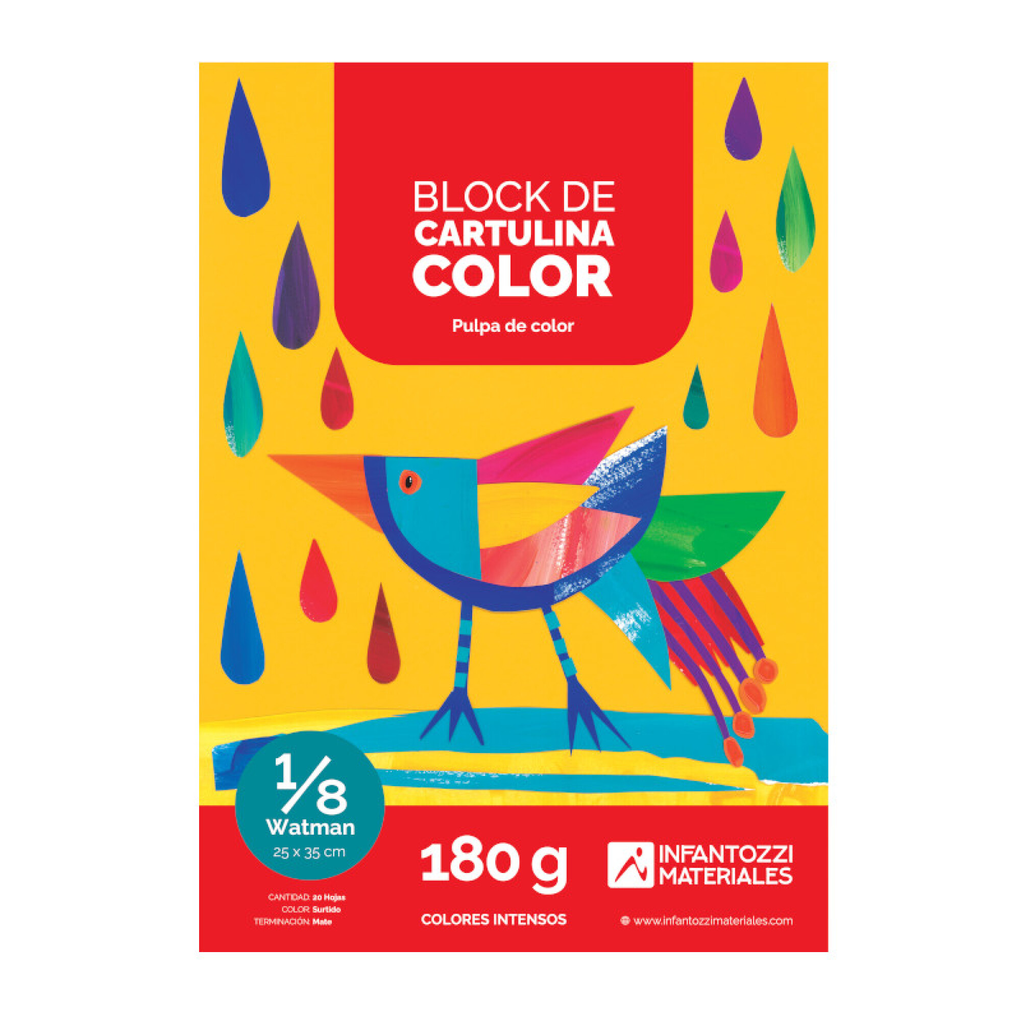 Block Cartulina Color - 180g - 25x35 — Infantozzi