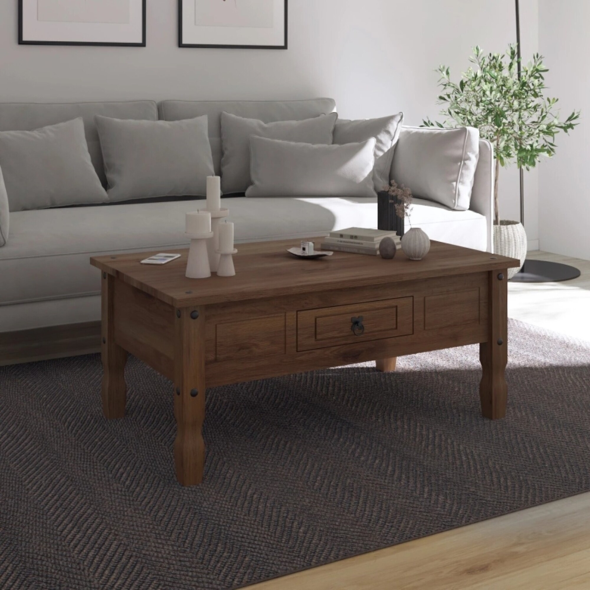 Mesa De Living Mexicana Nogal Chica Mdc888n — Albanes