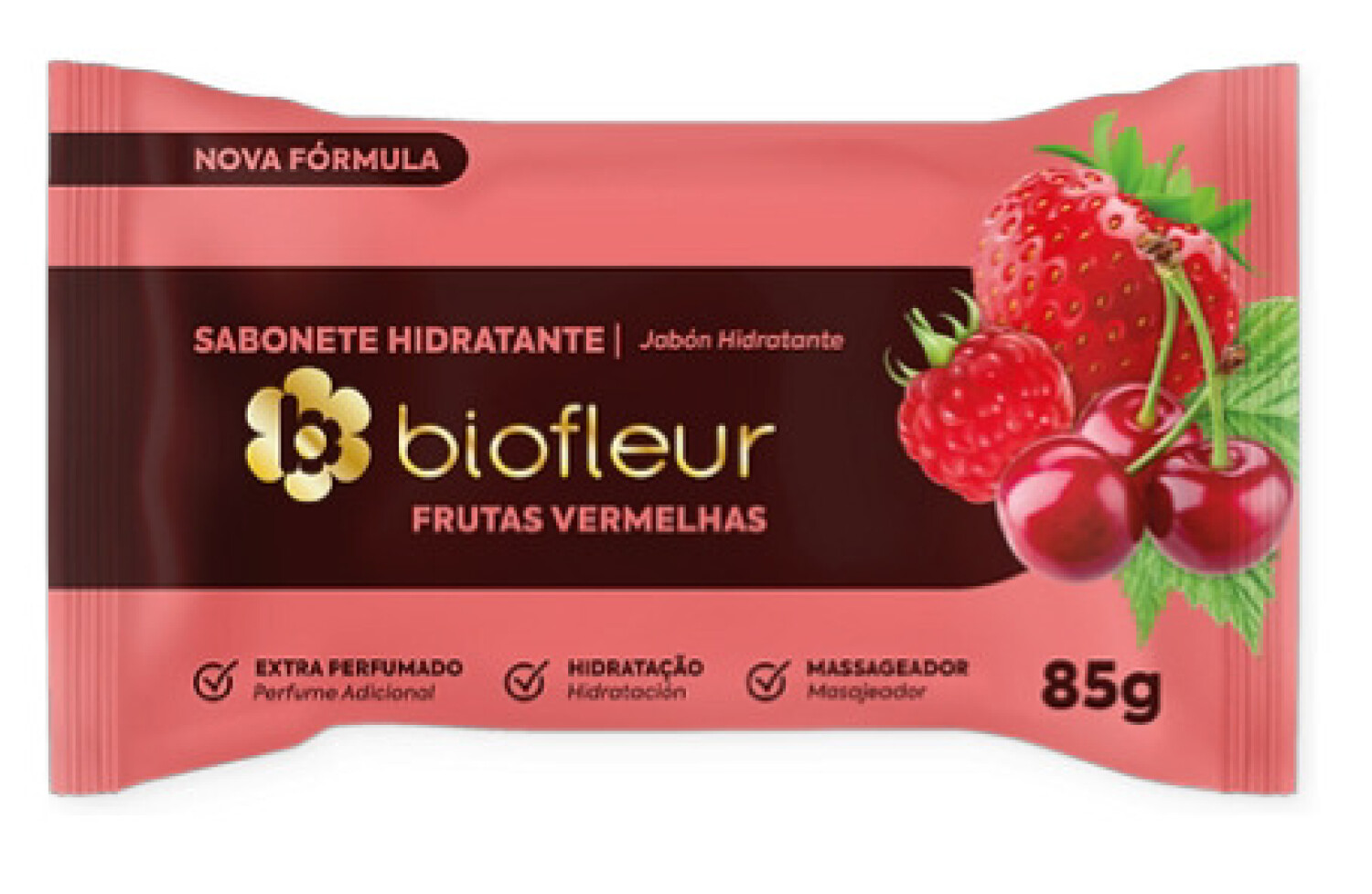 Jabón tocador Frutos Rojos BIOFLEUR - 85g — Droguería Paysandú