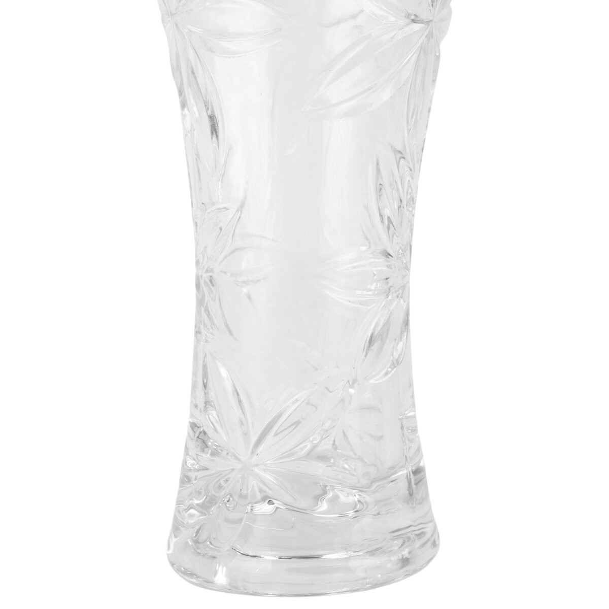 Florero de vidrio labrado flores — El Clon