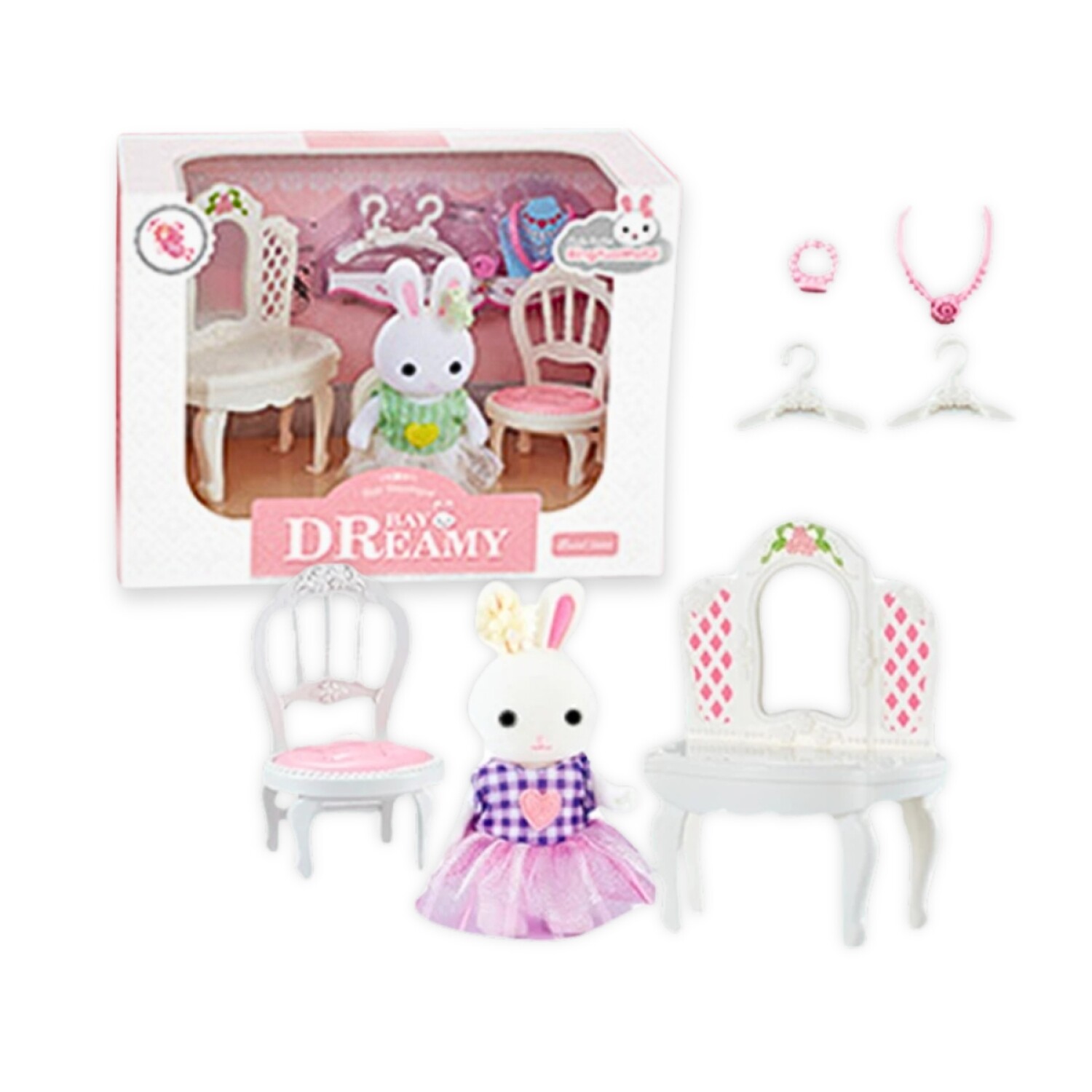 Playset Bay Dreamy Conejita con Tocador y Accesorios — Universo Binario