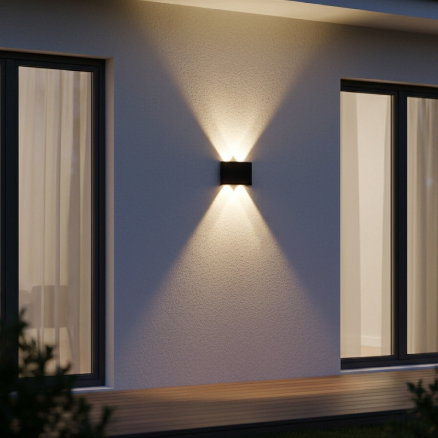 Artefacto Exterior LED Bolsano Para Adosar Bidireccional 4W Negro — Serlux