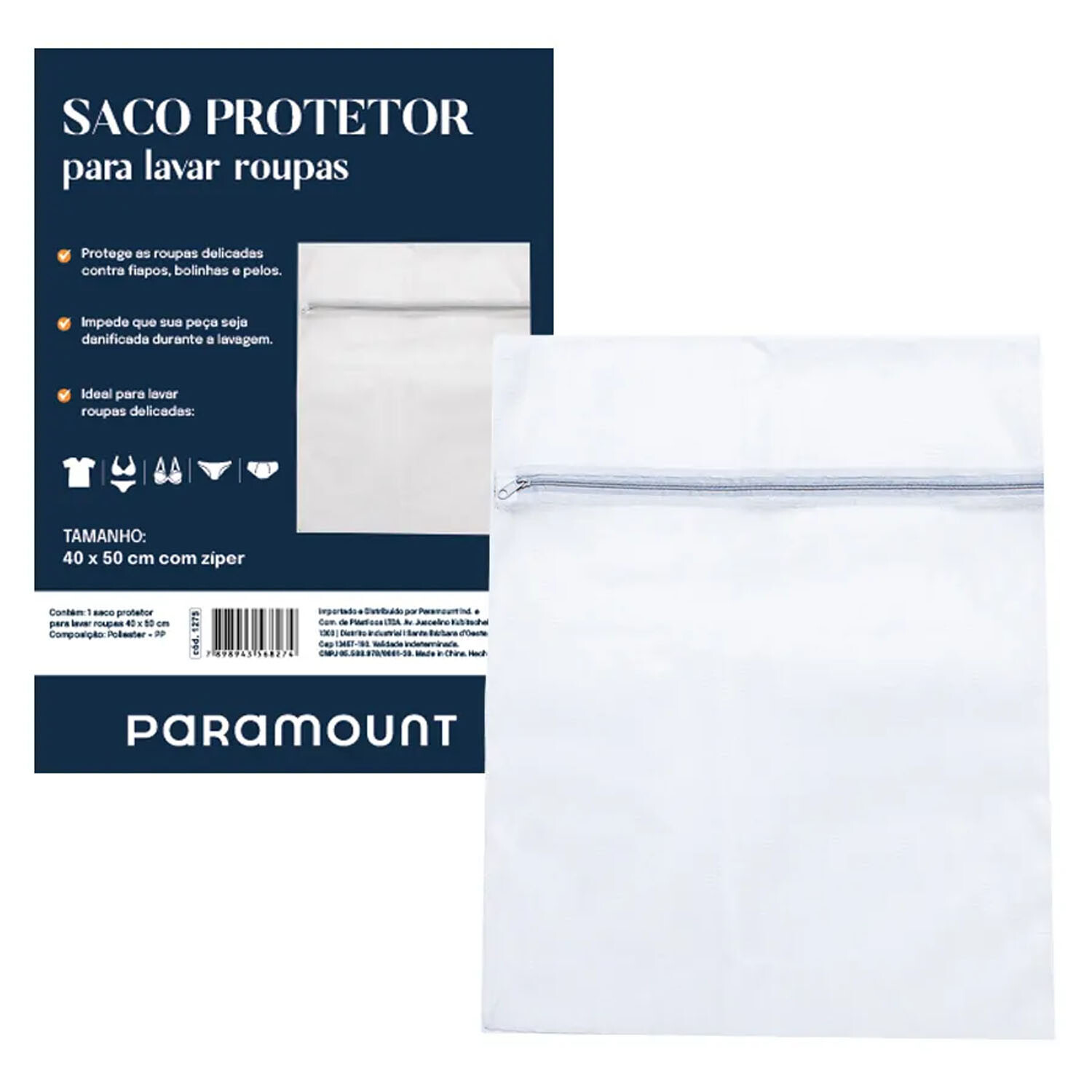 Bolsa Protectora Ropa 40x50cm Lavarropa Secarropas Paramount - Blanco — HTS