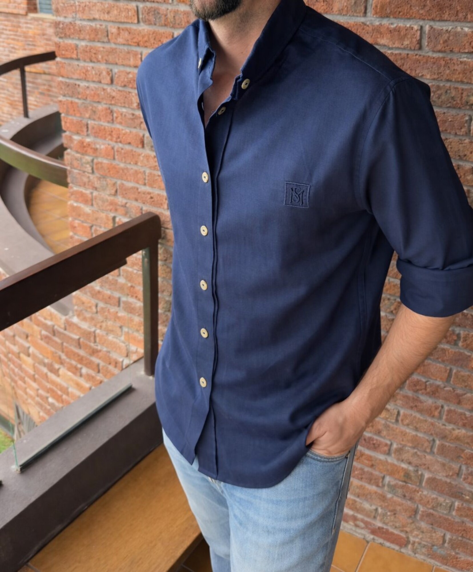 Linen Shirt for Men - Azul Marino — Sierra Mora