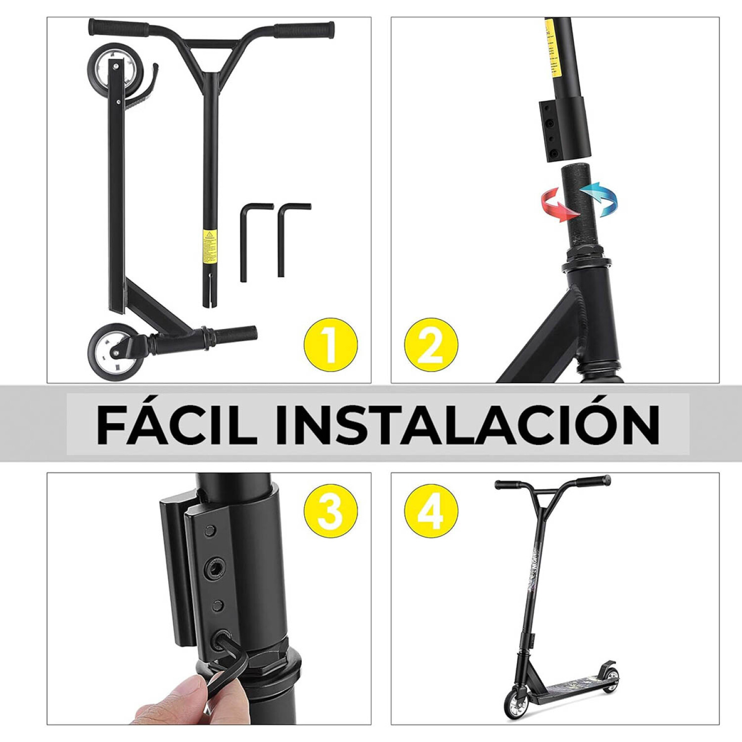 Monopatín Scooter Freestyle Acrobático Reforzado PU - Azul — El Rey del ...