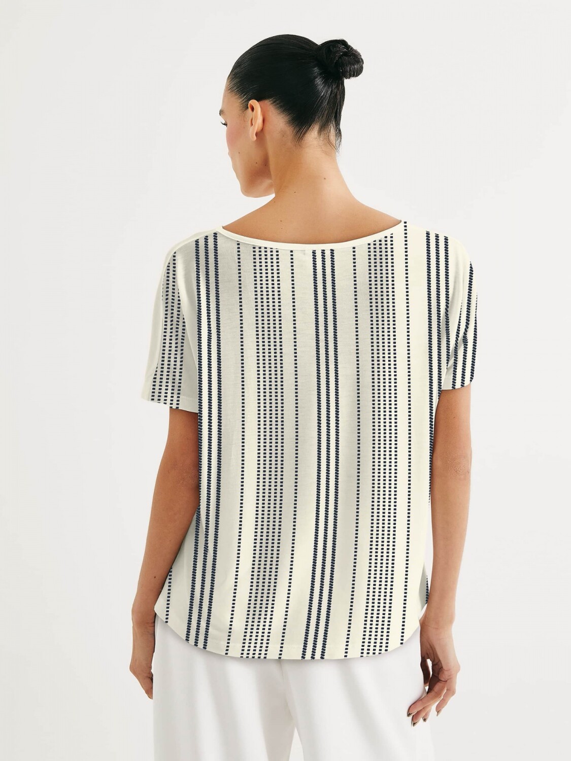 BLUSA ESTAMPADA DE MANGA CORTA - BLANCO — Hering