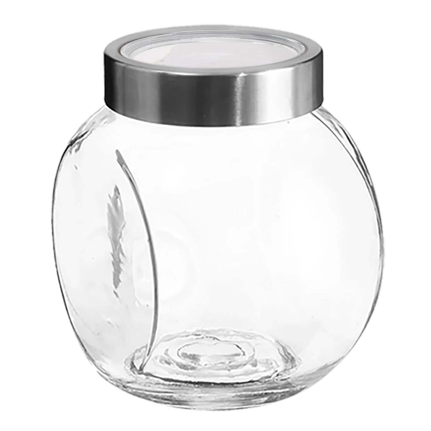 Frasco Tarro Recipiente Redondo 1.5Lt en Vidrio y Tapa Metal ...