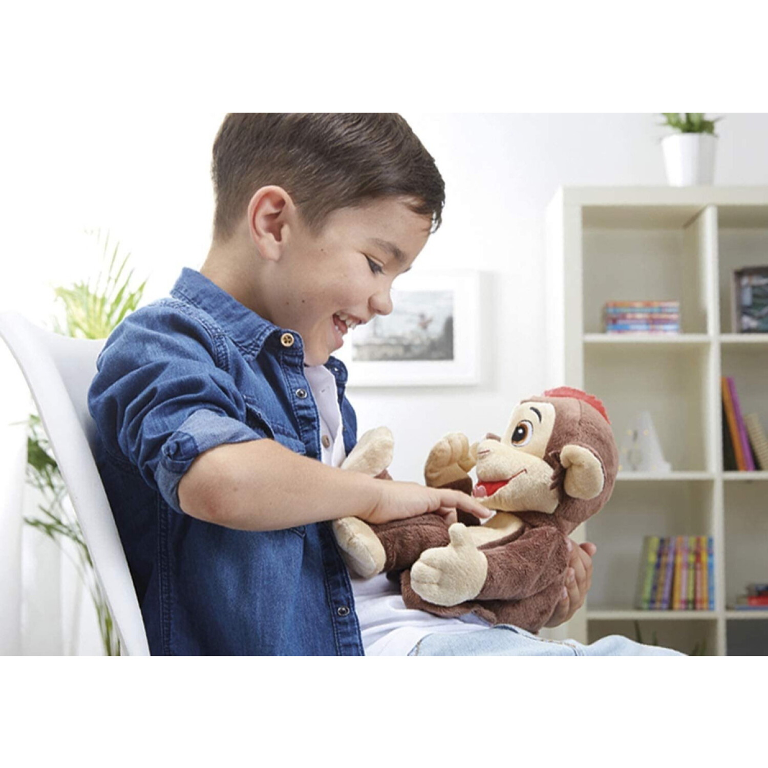 Peluche Mono Interactivo Lolkey Ríe Infantil Suave Niño — Atrix