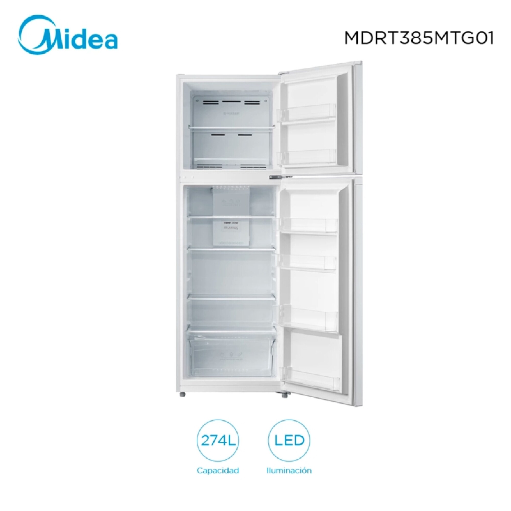 Heladera Midea M385 (03) Sd Inoxidable Sin Dispensador Frio — Albanes