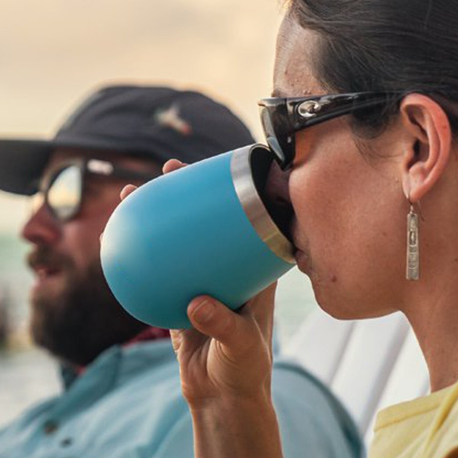 Mate en Acero Inox c/ Tapa Vaso Térmico Bebidas 240ml Comet - Celeste — HTS