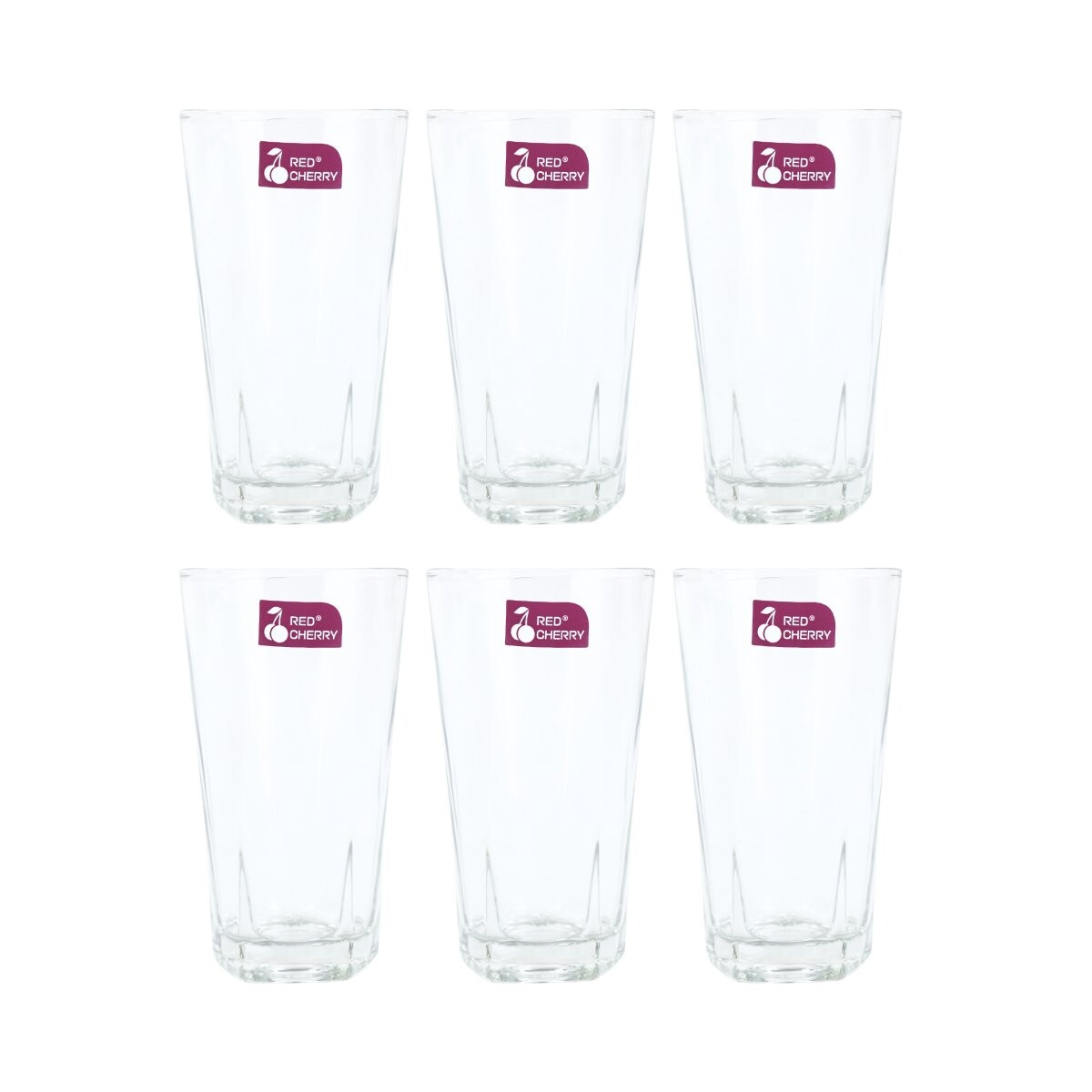 Set de 6 vasos de vidrio alto 285ml Red Cherry — El Clon