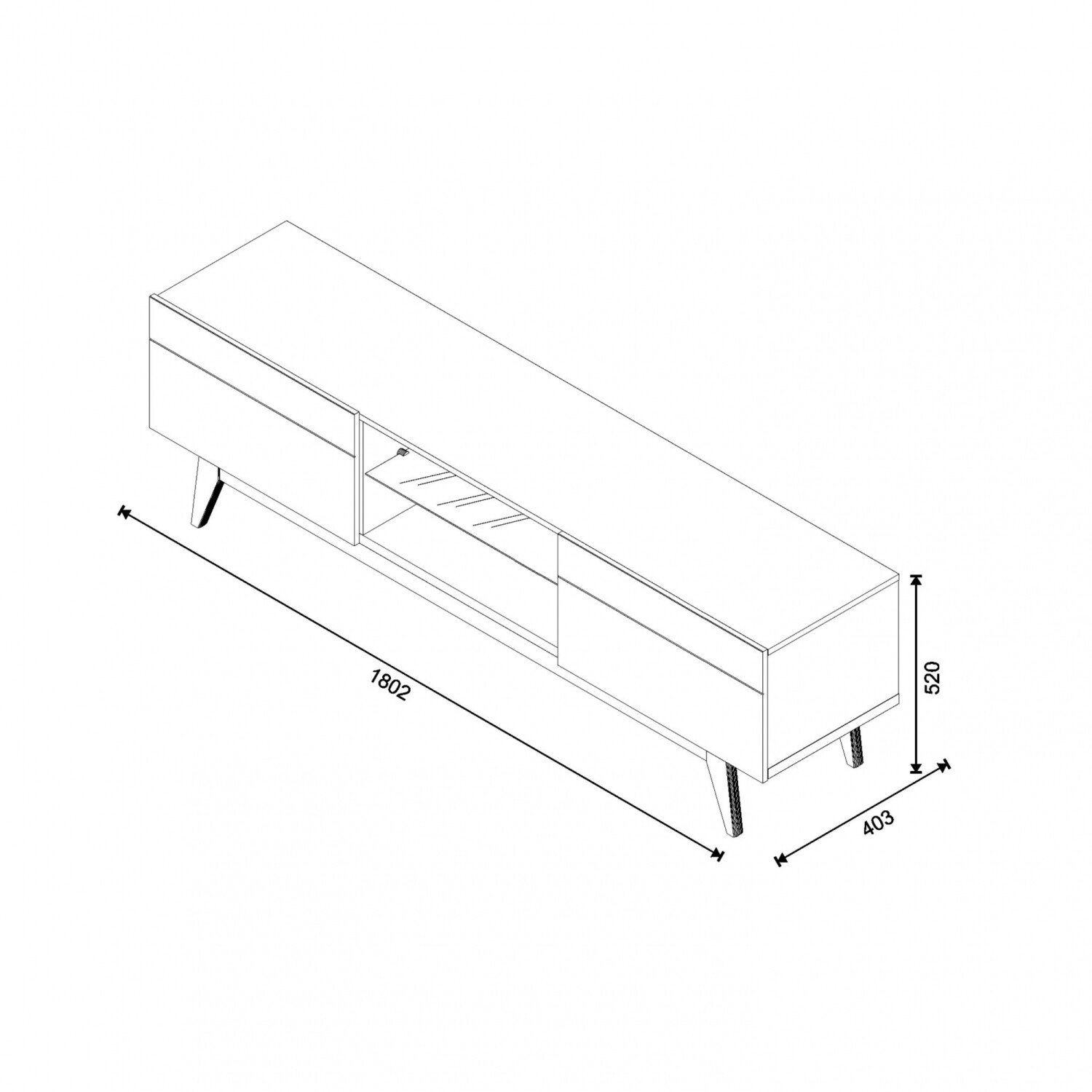 Rack para TV - Stand Classic 1.8 - 2C - Linea Manhattan — Rustico Hogar
