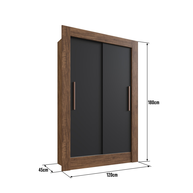 Ropero Placard 2 Puertas Corredizas Dormitorio - Negro — Mundo Shop