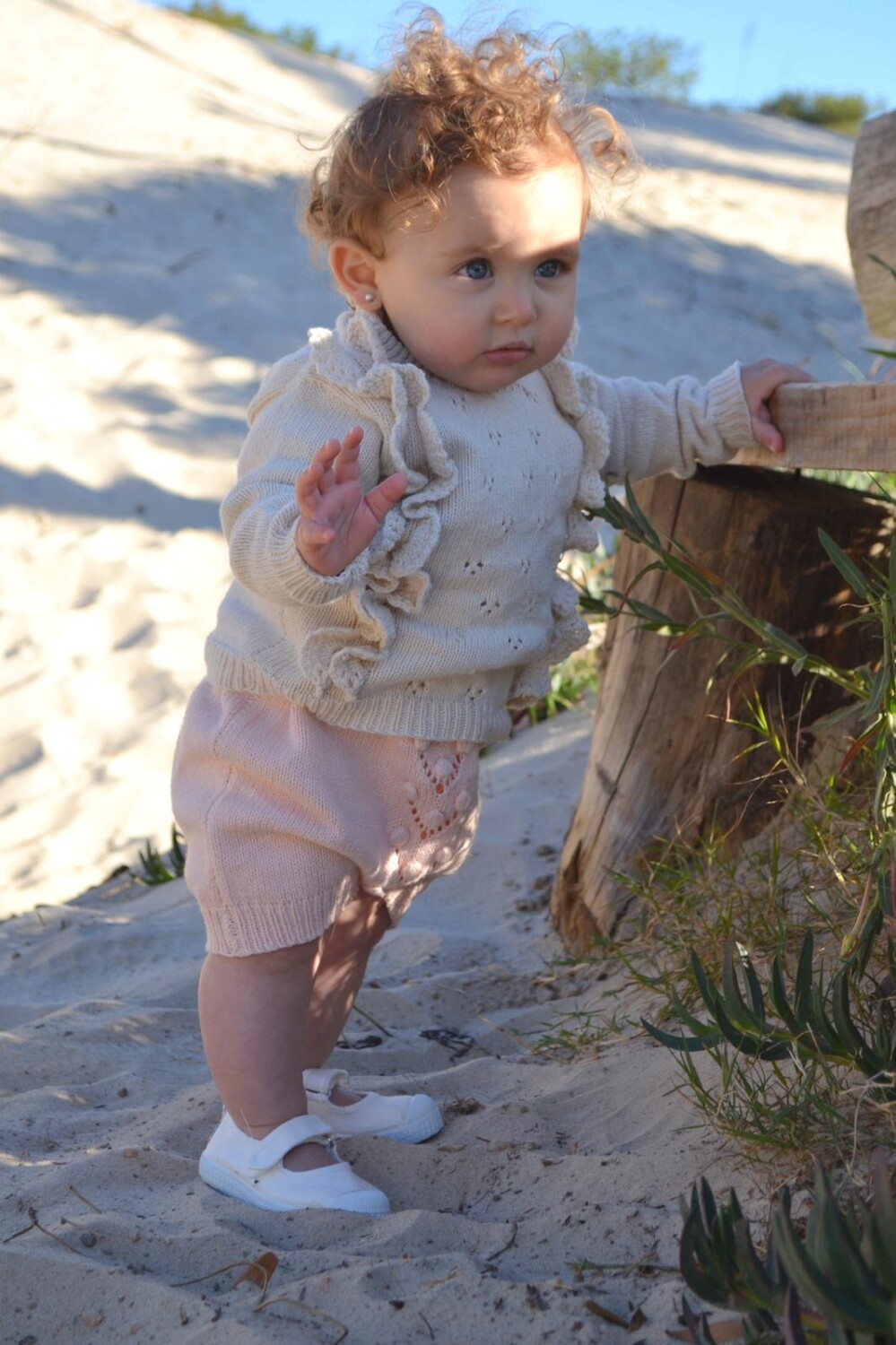 Merceditas puntera velcro tintado - Blanco — Cienta