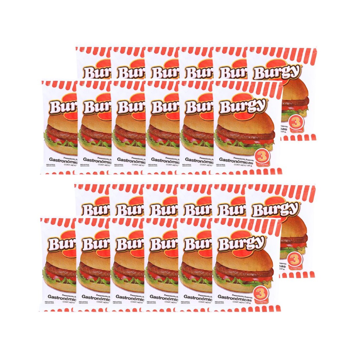 Caja Hamburguesa gastronómica Burgy - 72 ud. — CONGELADOS.COM.UY