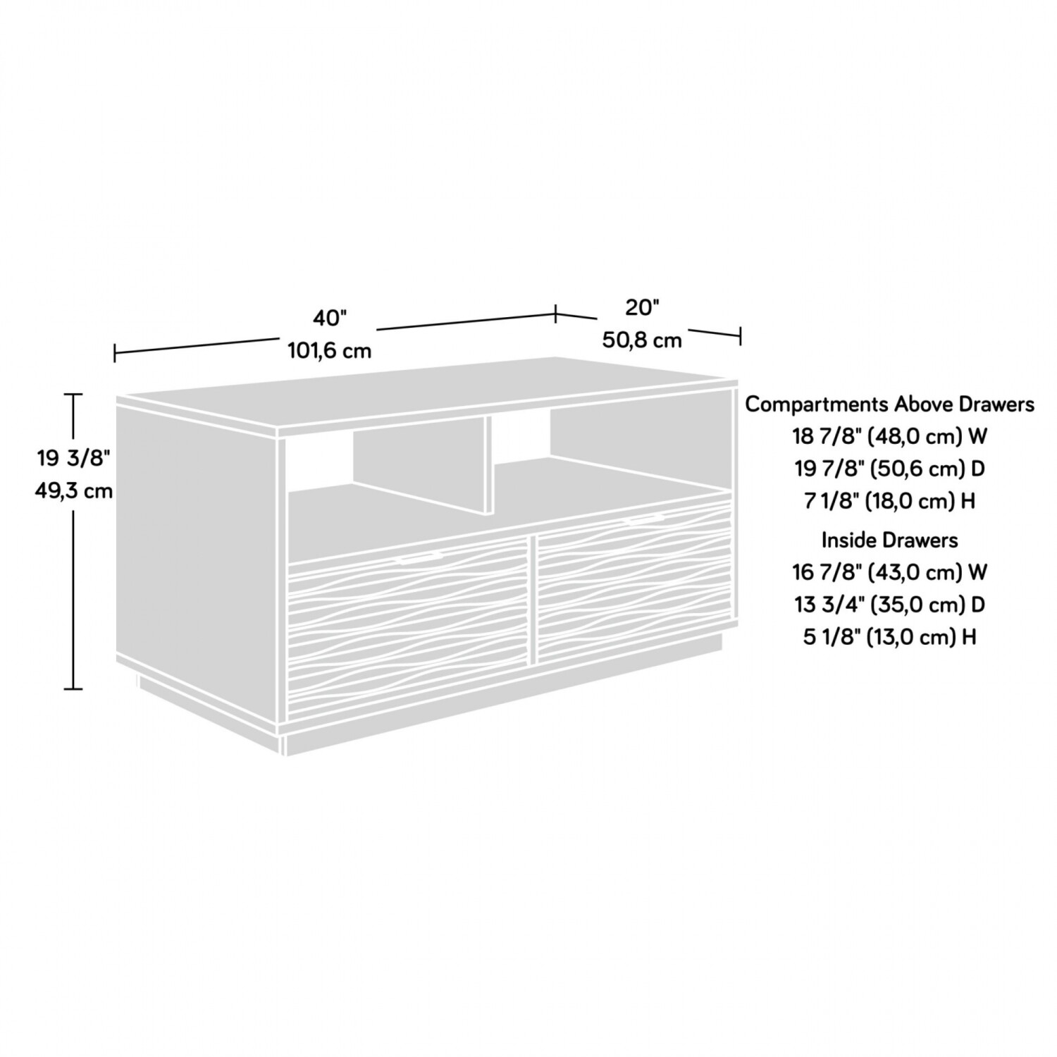 Rack para tv 40" - Sauder - Linea Morgan Main — Rustico Hogar