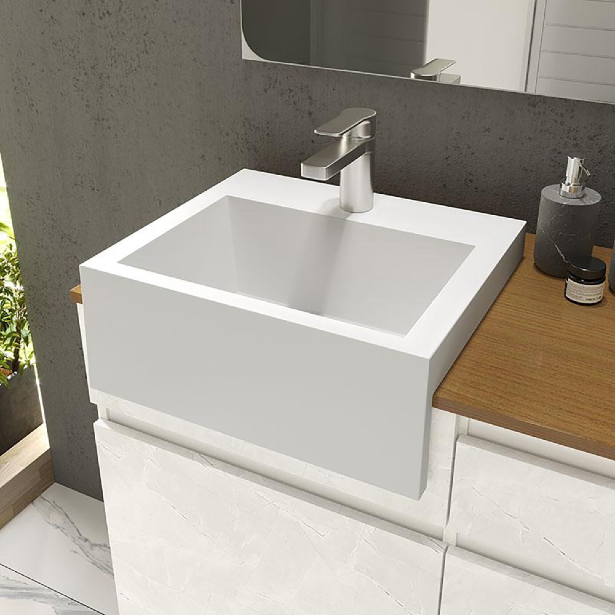 Conjunto De Baño Modelo Cora 80 Cm / Mueble + Bacha + Espejo — Castro