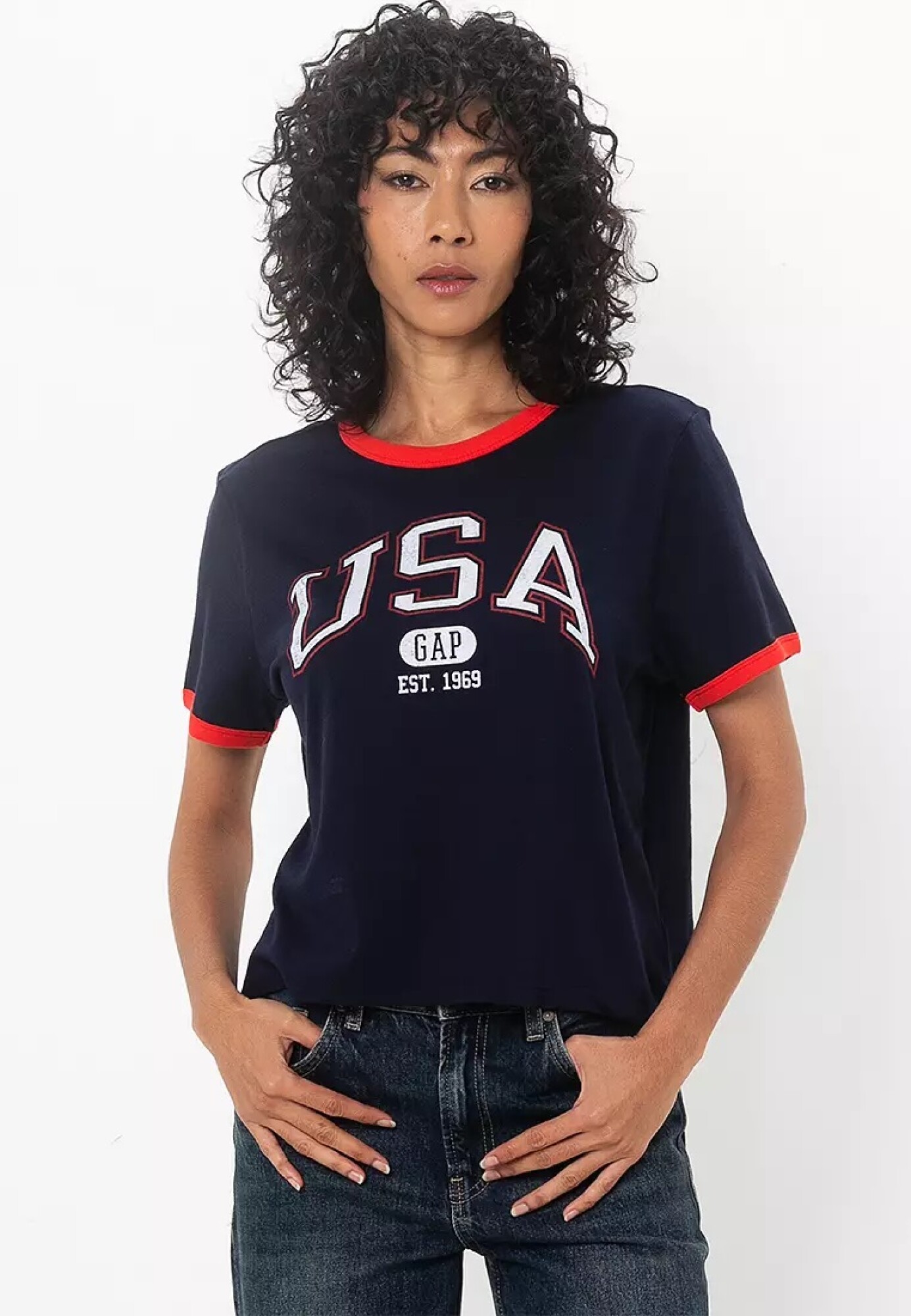 Remera Gráfico Mujer - Navy Uniform — GAP Uruguay