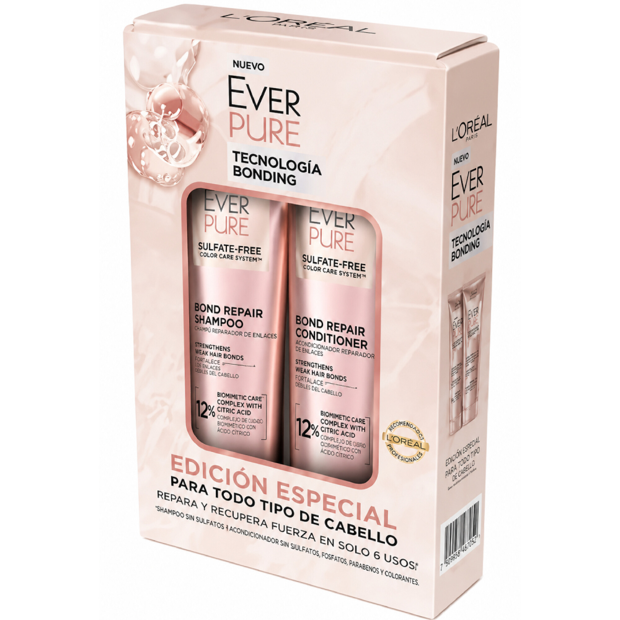 Pack L'Oréal Paris Ever Pure Bond Repair Shampoo 200ml + Acondicionador ...