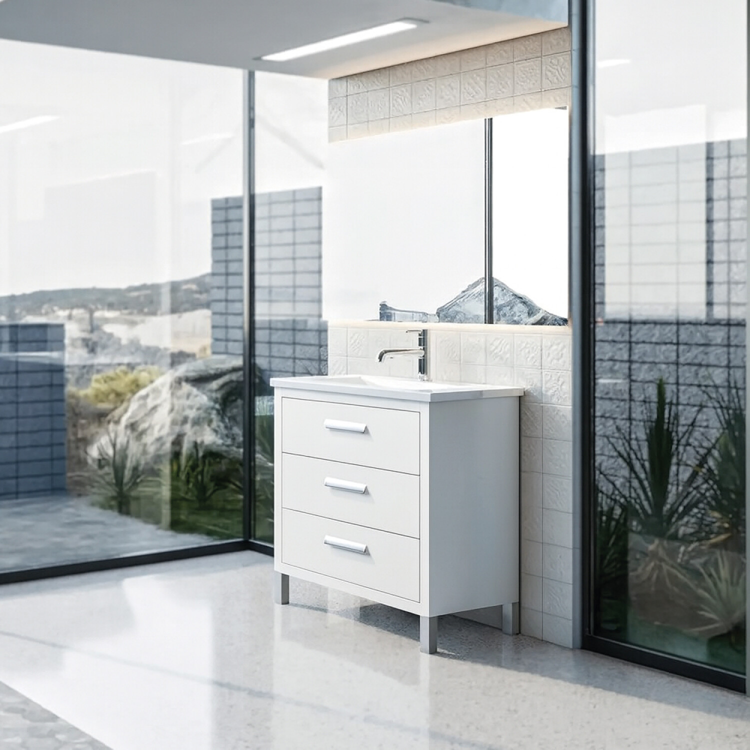 Mueble Zamba 80 Blanco — Bagno & Company