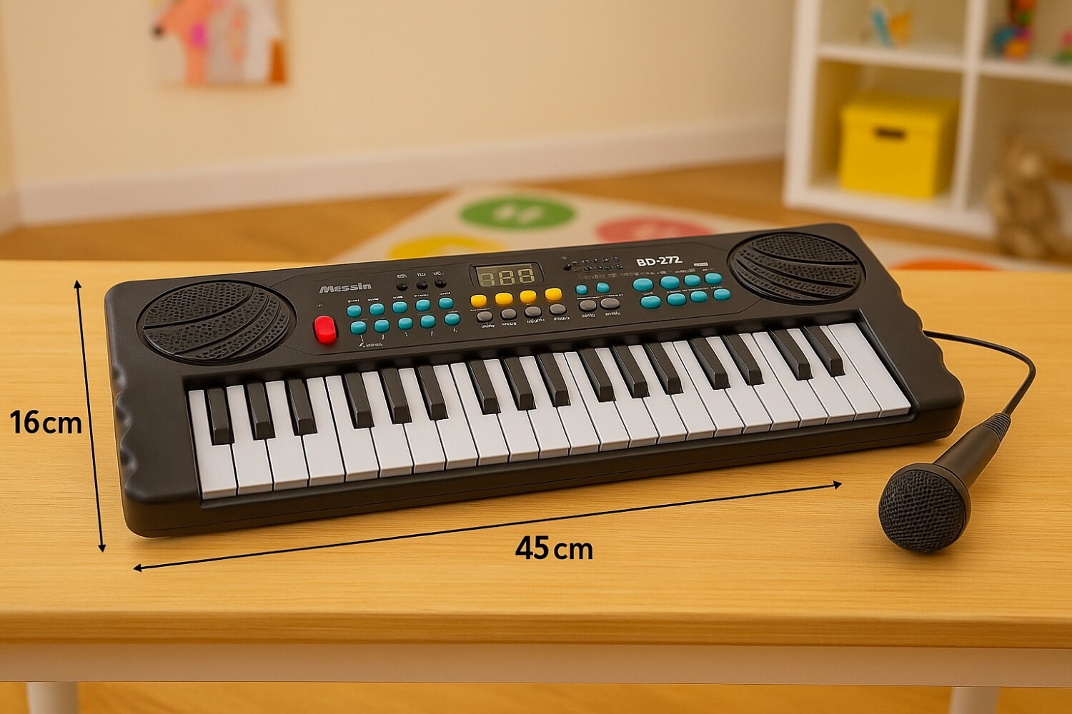 Teclado Órgano Musical infantil a Pila Con Micrófono - Negro — Mundo Shop