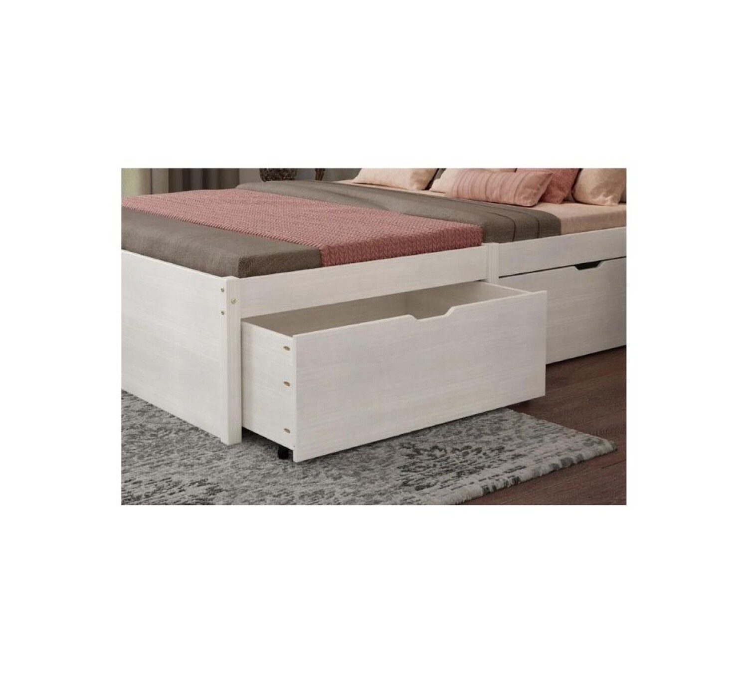 Cama Madera Maciza Con Cajones - Queen - Linea beauty - Blanco — Rustico Hogar
