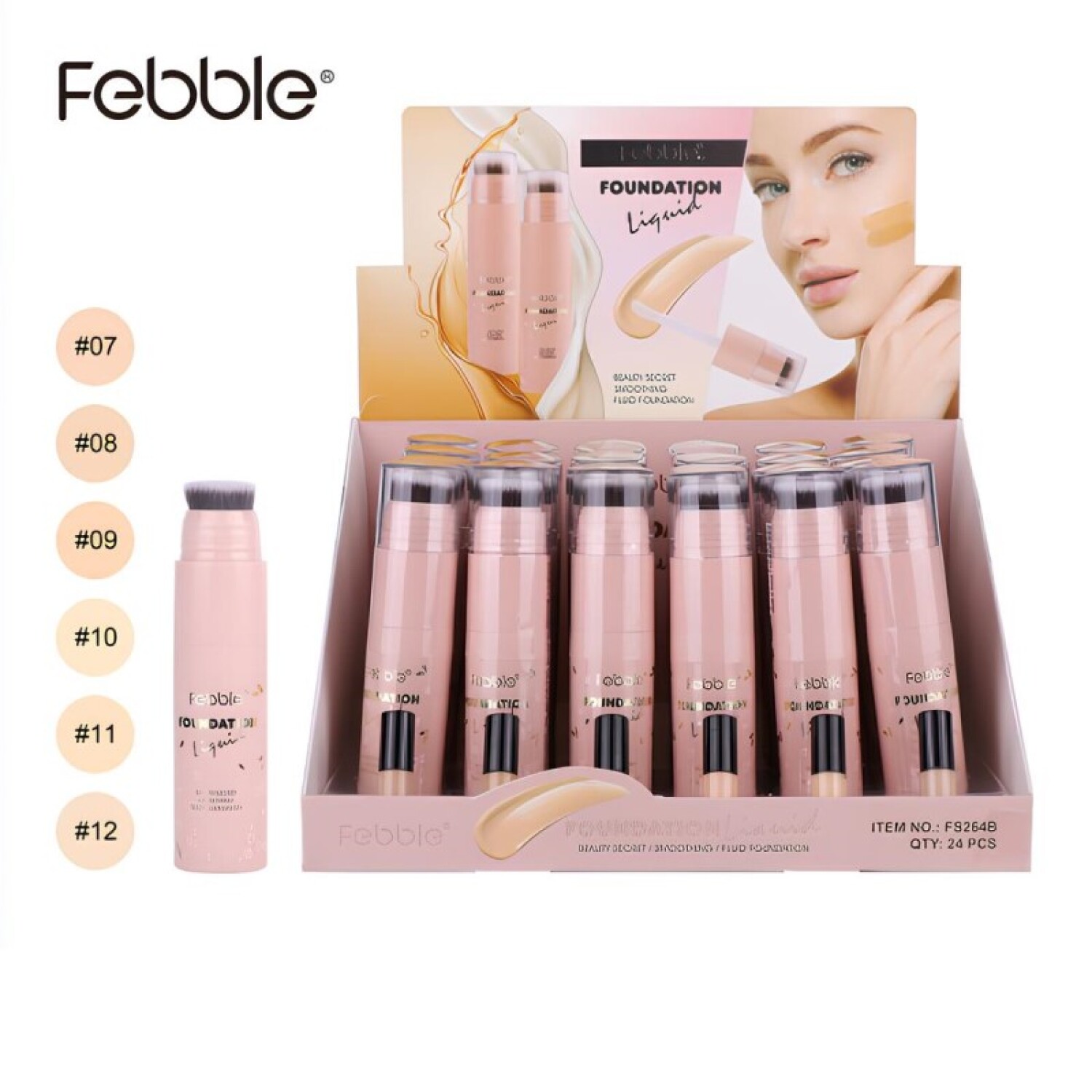 Febble Base Liquida Con Aplicador Tonos Claros — Todo Acá Mejores Precios