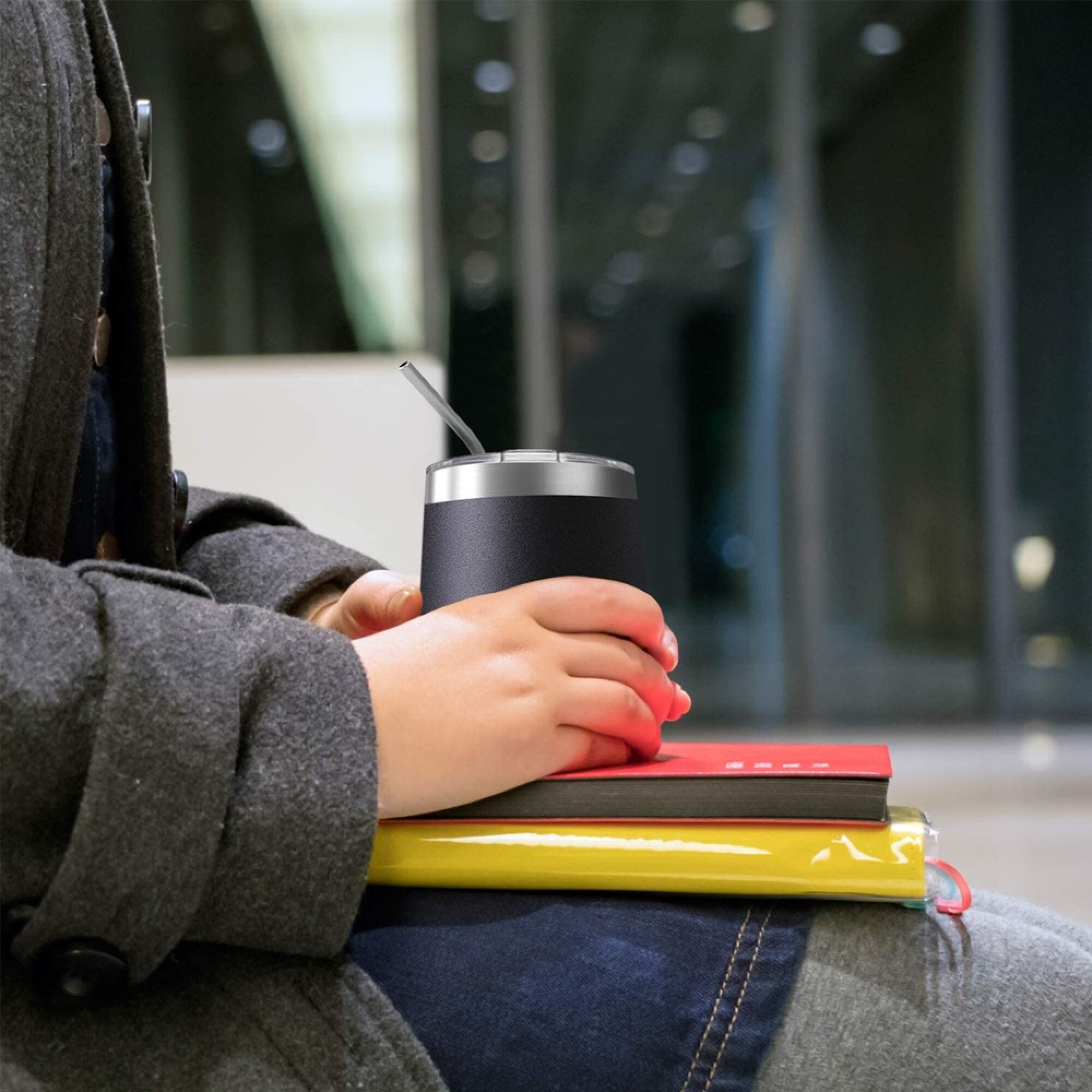 Mate en Acero Inox c/ Tapa Vaso Térmico Bebidas 240ml Comet - Celeste — HTS