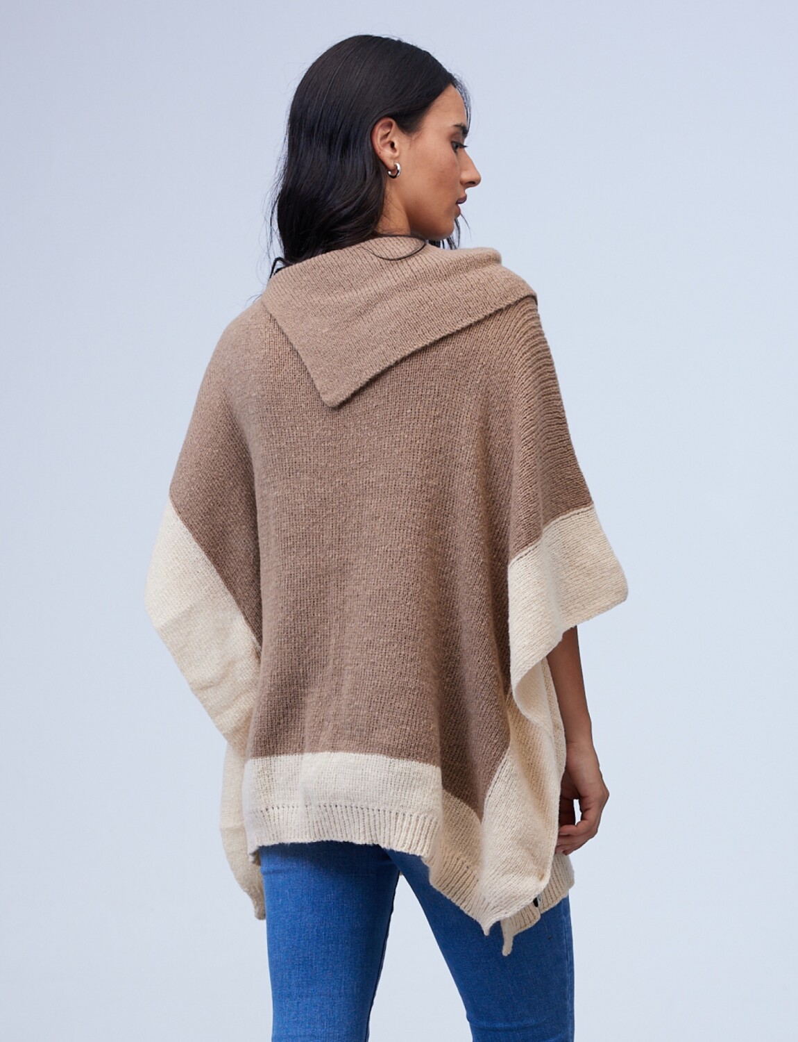 Poncho Colorblock - Tostado/multi — LA OPERA