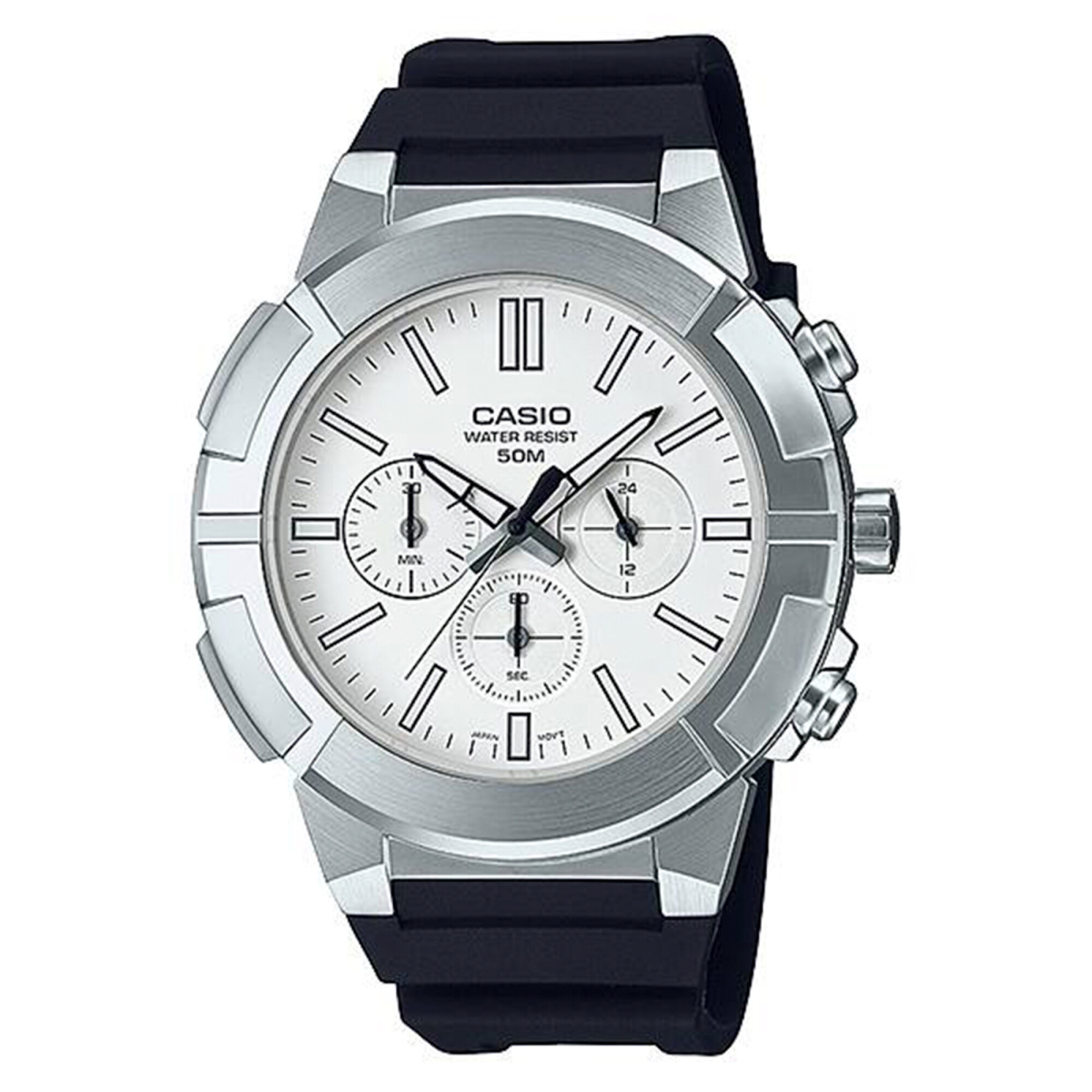Reloj CASIO MTPE500-7AVDF Resina Negro Esfera 44mm — WatchMe