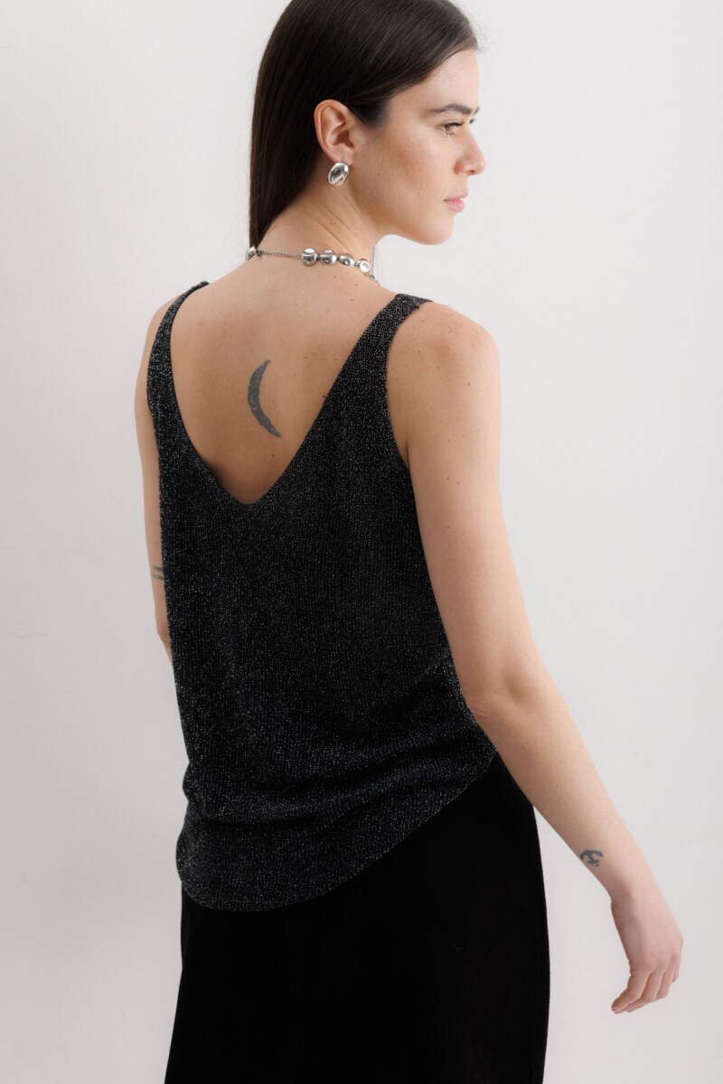 Musculosa Sira - Negro Lurex — PetraStore