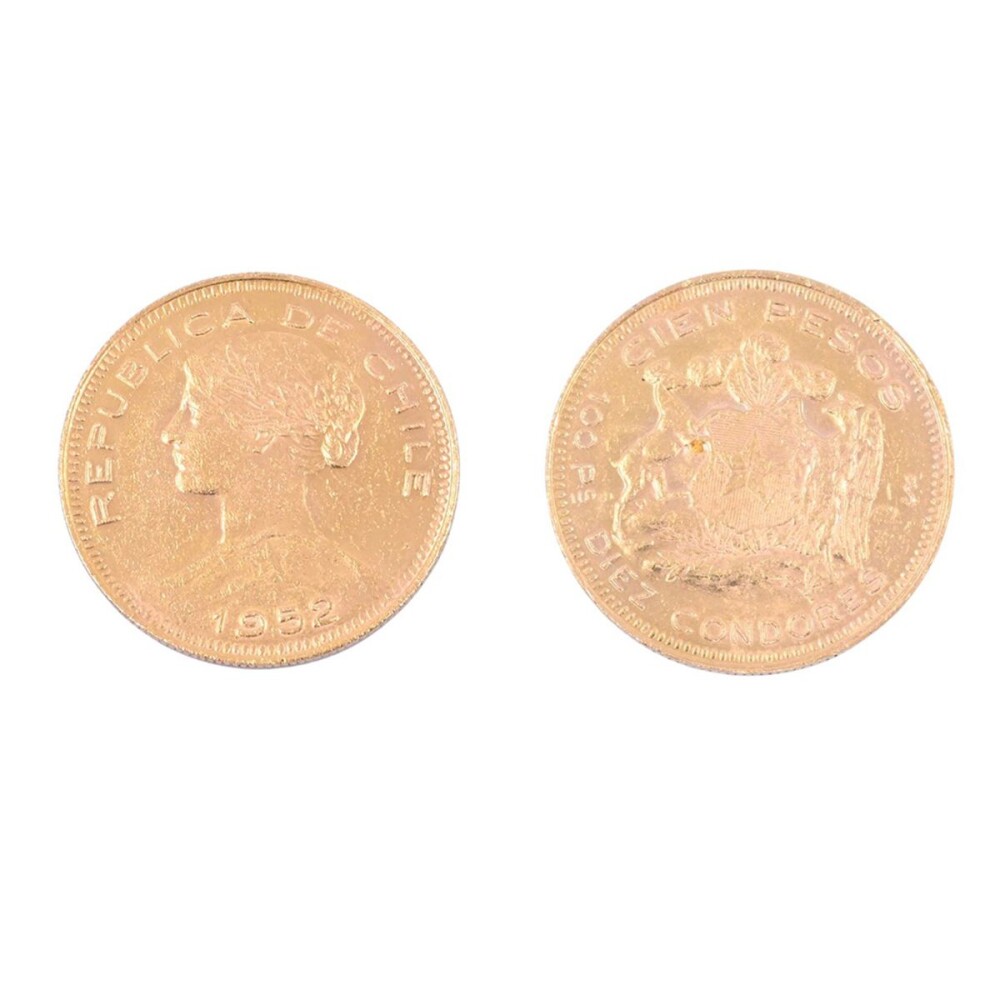 Moneda de oro República de Chile 100 pesos año 1963. — Facello Joyeros