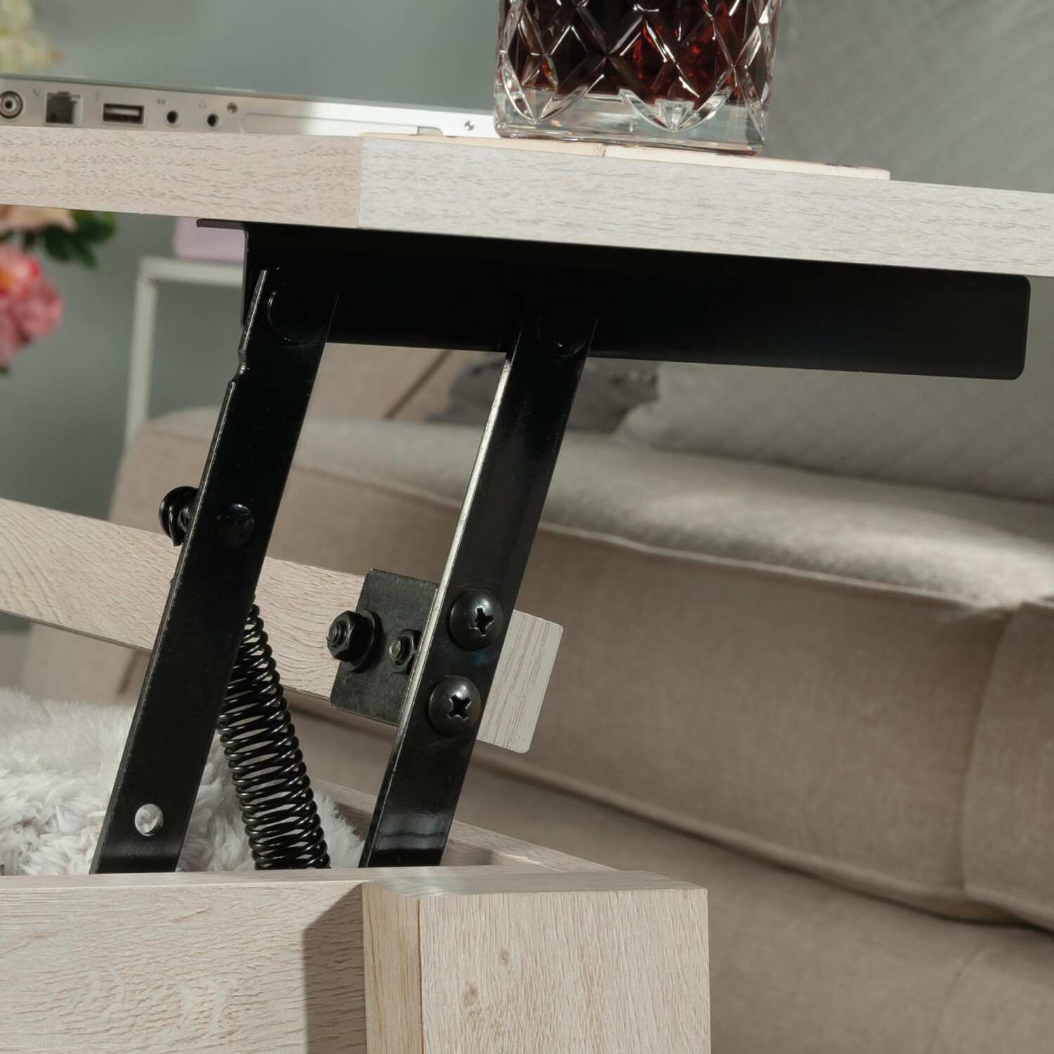 Mesa Ratona Articulada con cajones - Sauder - Linea Trestle - Beage ...