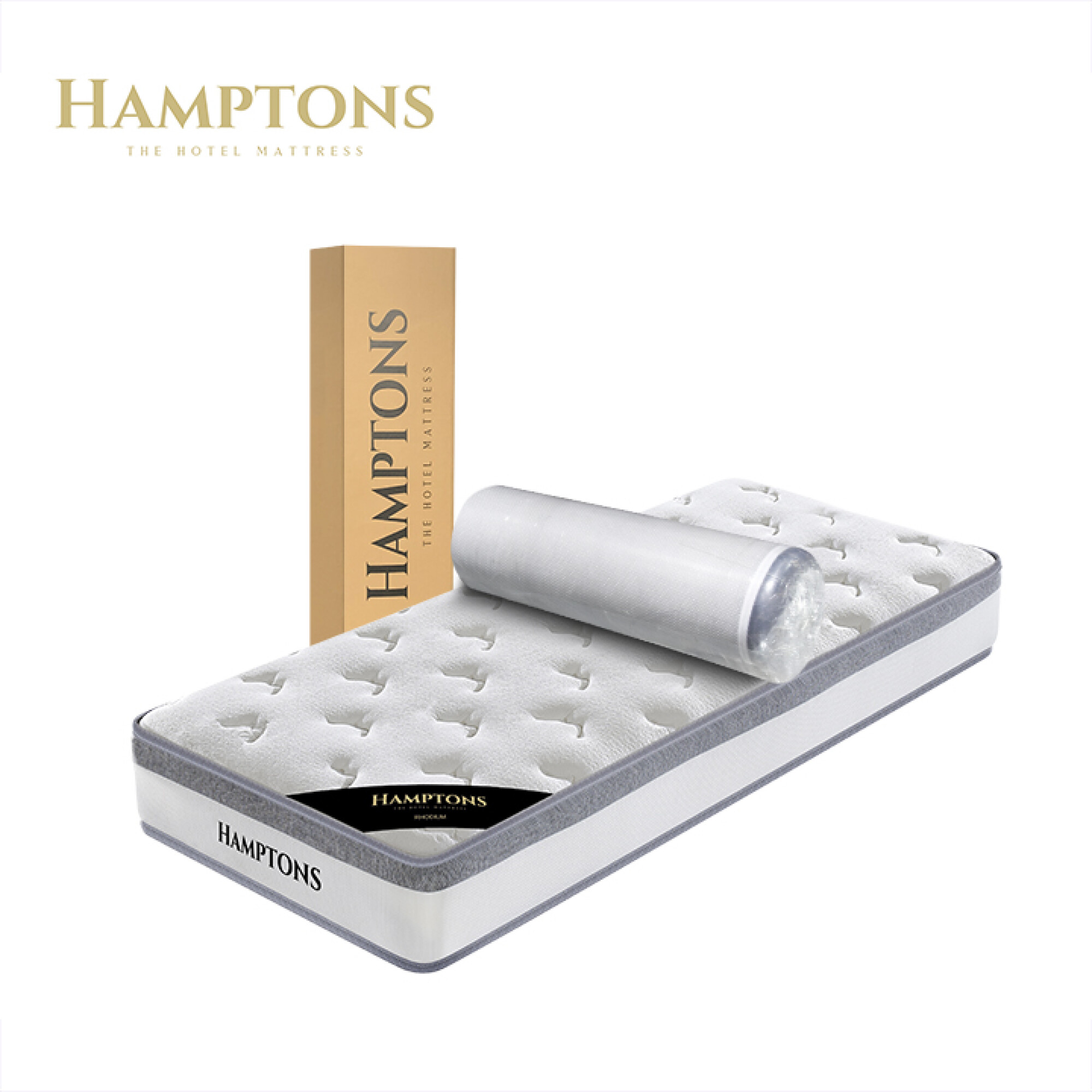 Colchon de resortes 1 Plaza Hamptons Rhodium — La Cueva Muebles