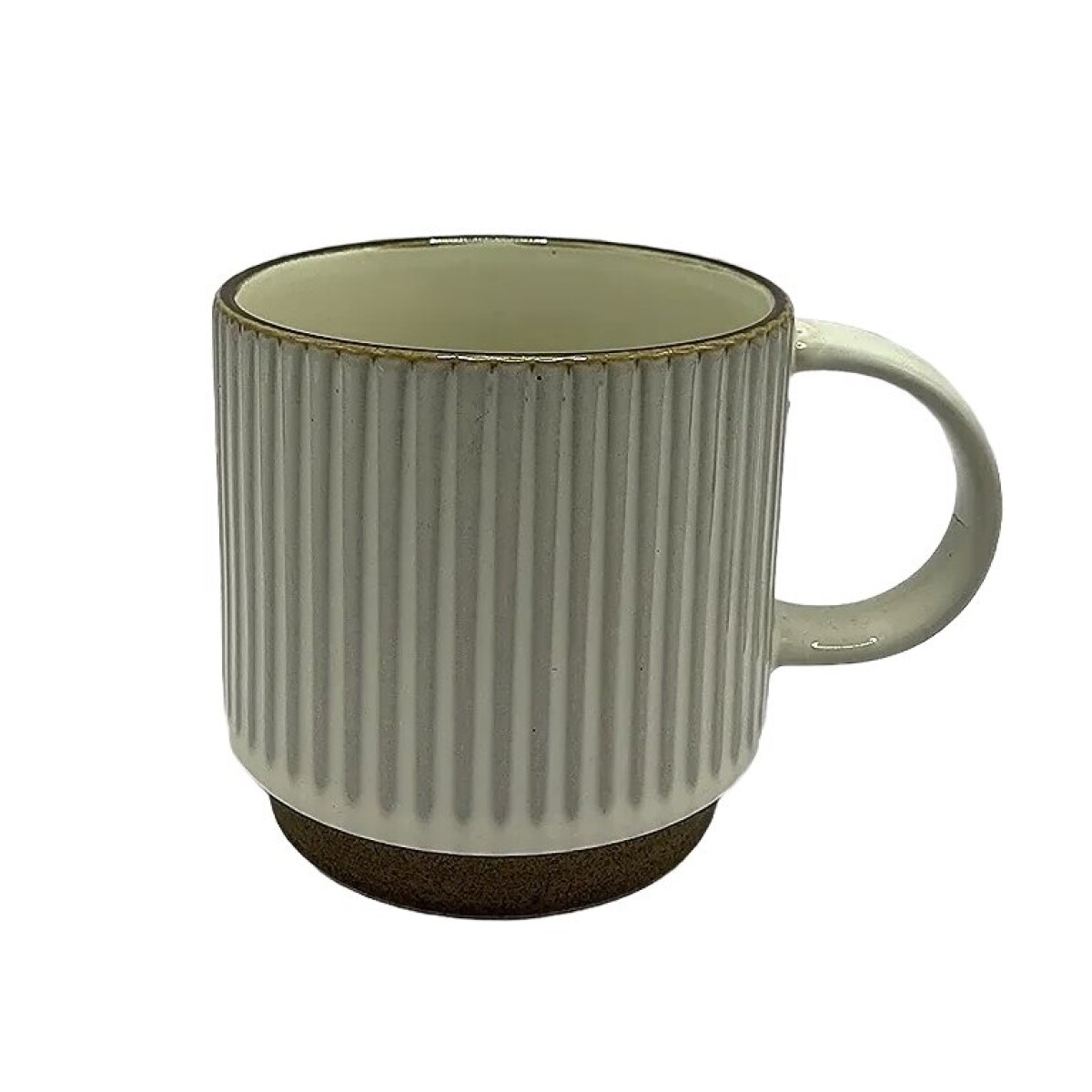 MUG 385ML BLANCO C/BORDE MARRON — Deco Hogar