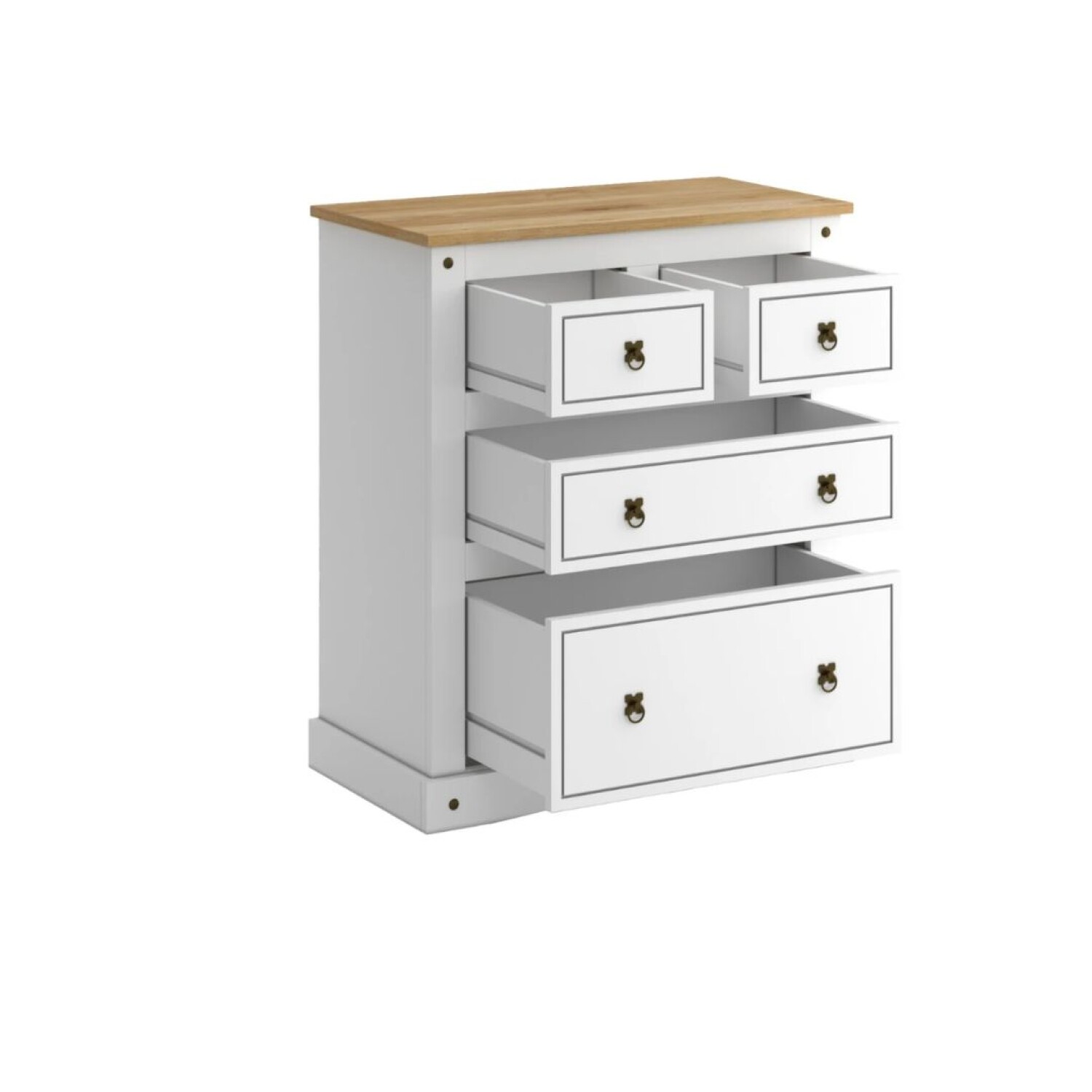 Comoda 4 Cajones - Linea Mexicana - Blanco 1773 Robles — Fripay