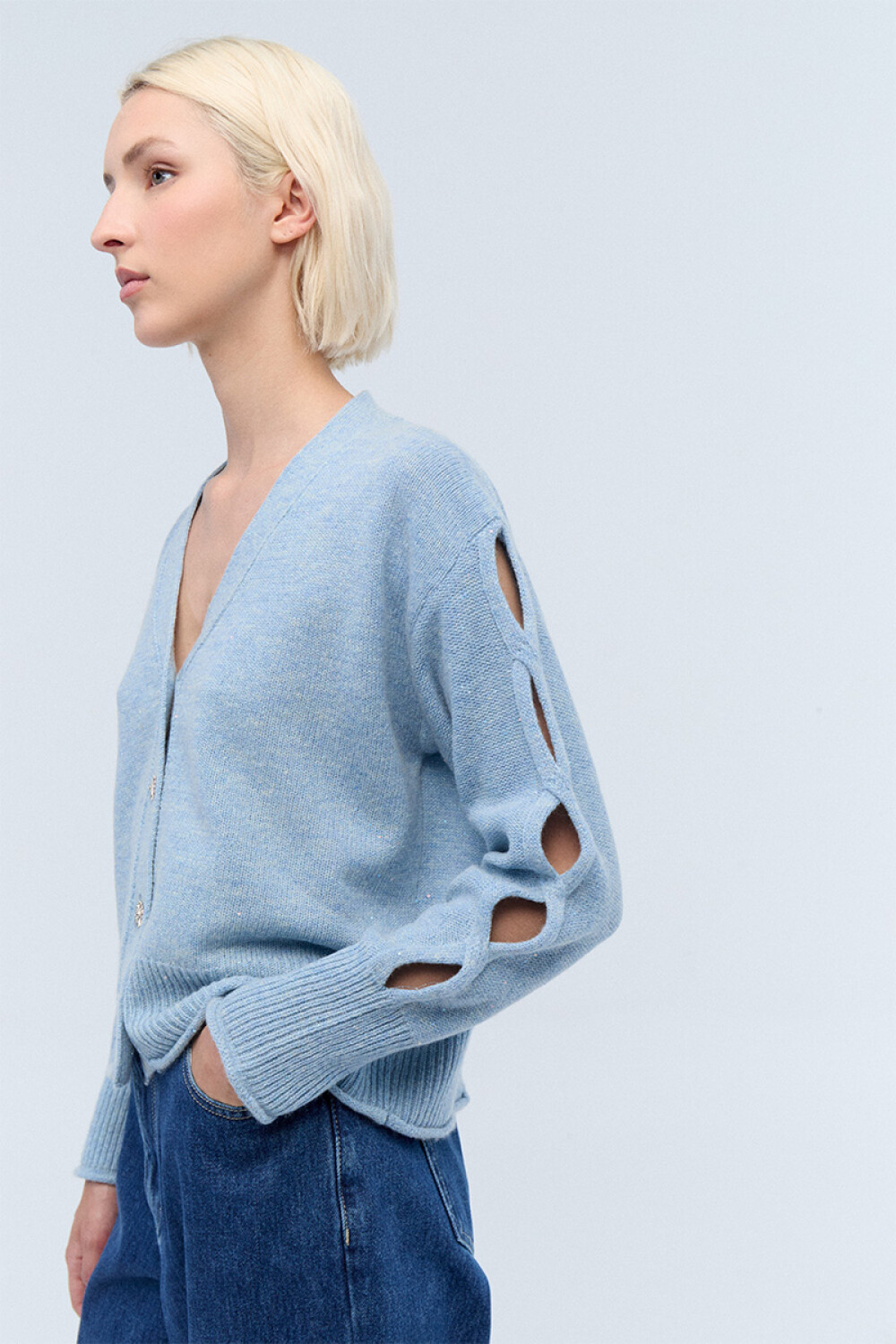 Cardigan Alana - Celeste — Saura