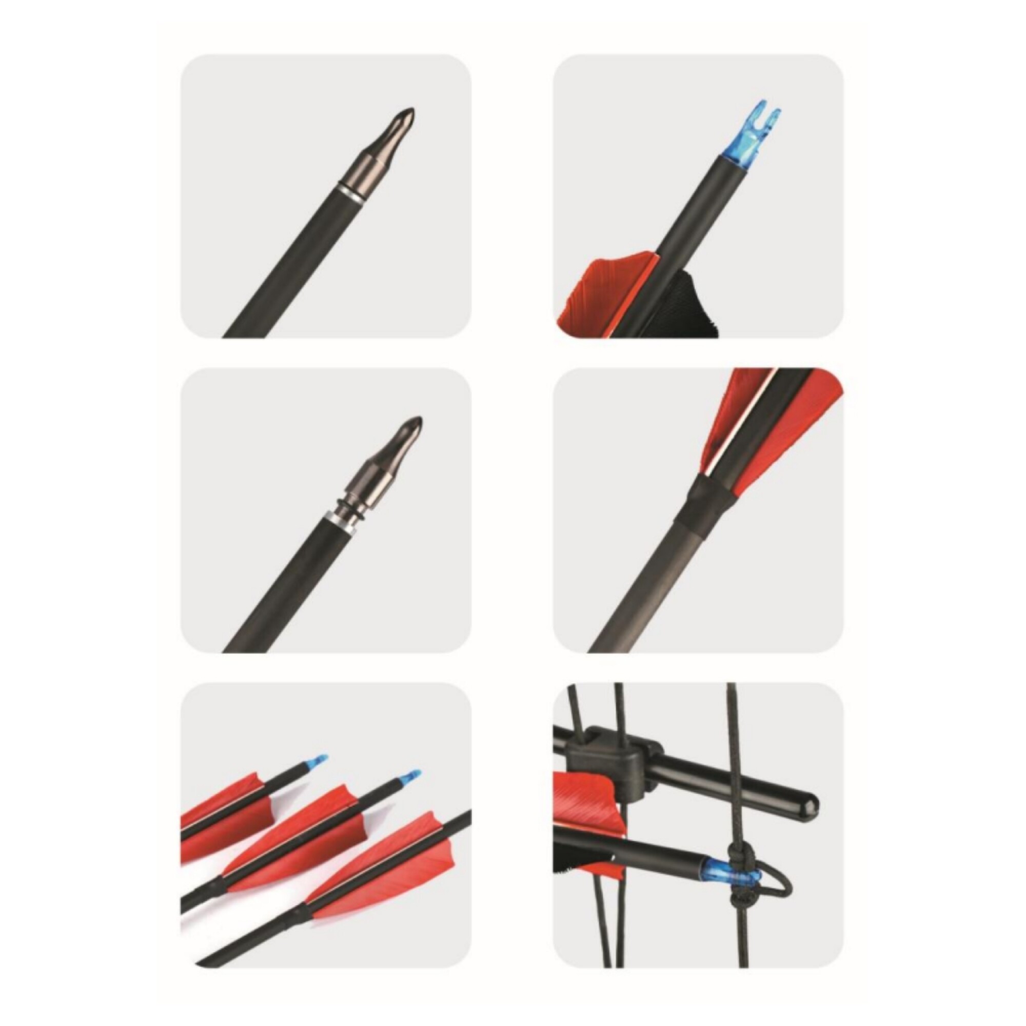 Flecha de carbono mixto True Feather 80cm - Rojo — Aventureros