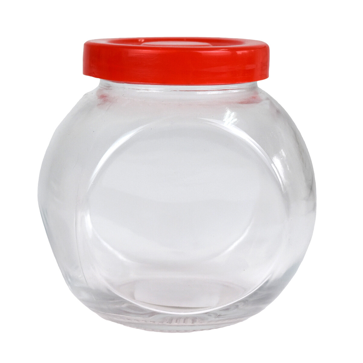 FRASCO CARAMELERO VIDRIO TAPA PLASTICO COLOR 450ML 56562 — El Clon