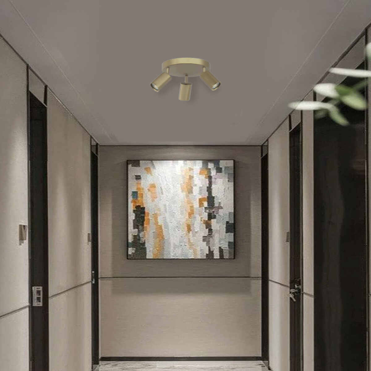 Luminaria de Techo Leticia Triple Dorado — Unilux