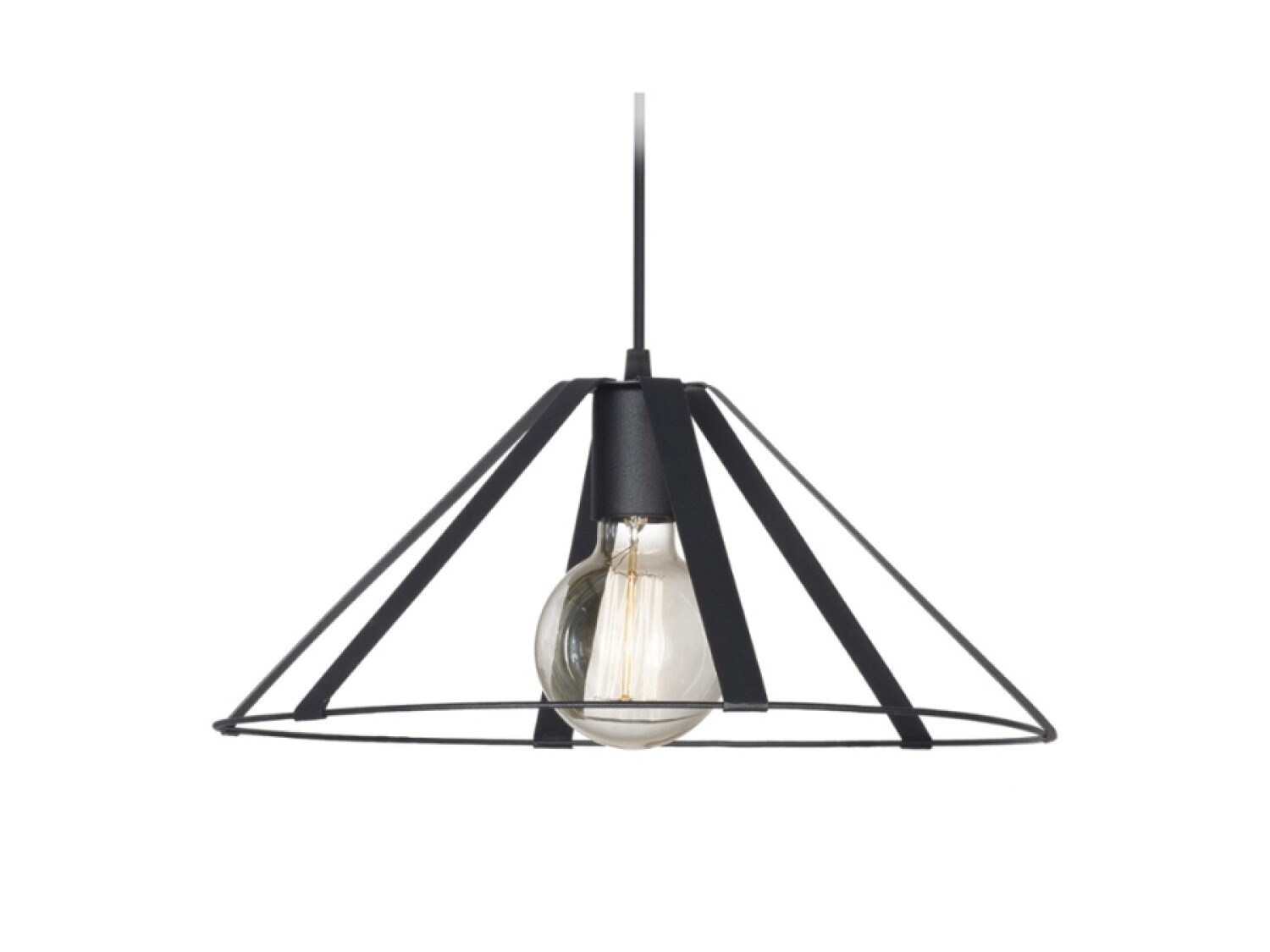 COLGANTE ESQUEL 1L CONICO NEGRO E27 — Luminotecnia