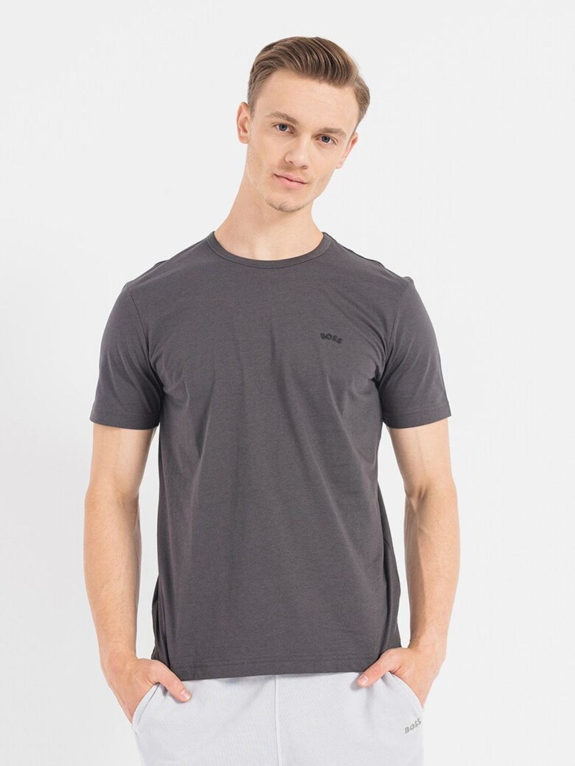 BOSS -Remera básica de algodón, regular fit, TEE CURVED — Fifth Av