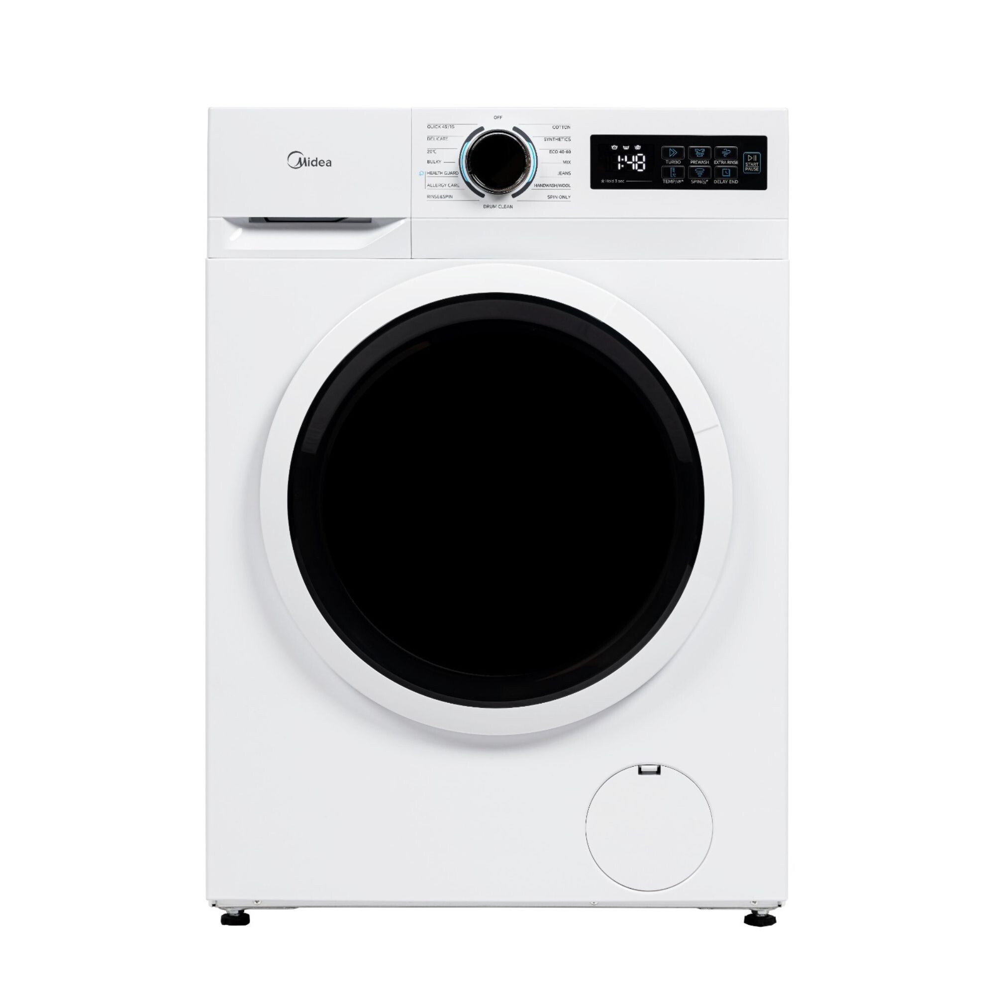 Lavarropas Midea 10.5 KG Carga Frontal MF110W105B/W — Bristol