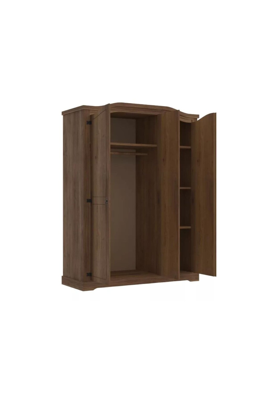 Ropero Curvo 3 Puertas - Linea Mexicana - Oscuro/Nogal — Rustico Hogar