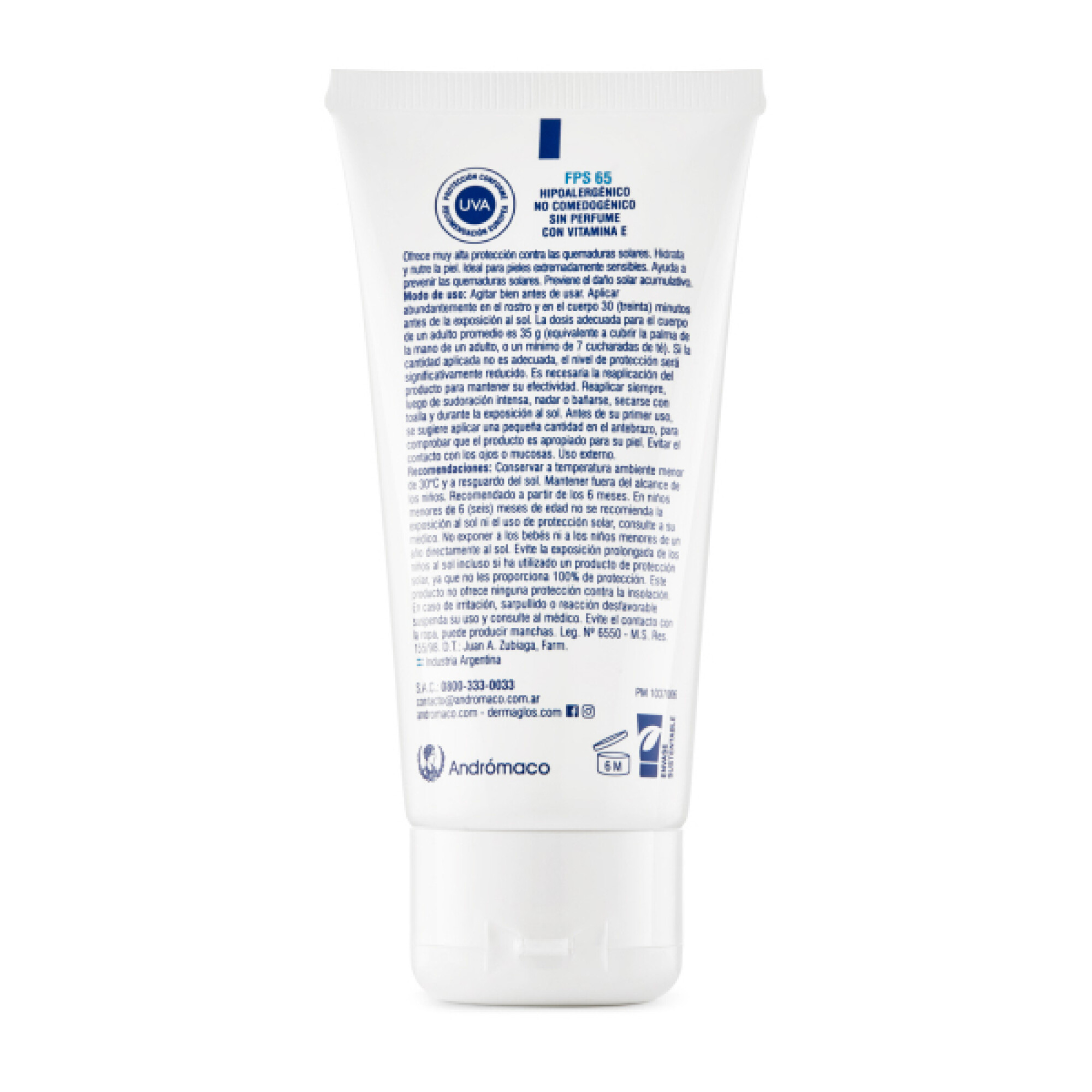 Protector solar FPS 65 Dermaglós 90 gr. — Farmacia Goes