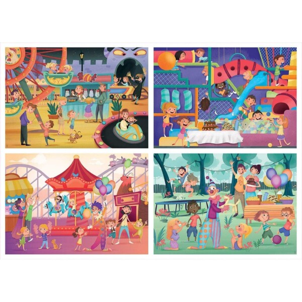 Set Puzzle Parque De Diversiones Rompecabezas Niños Educa — Atrix